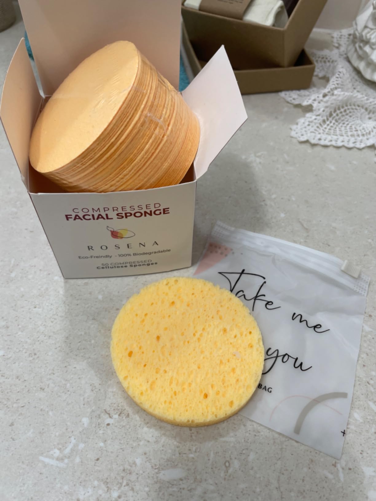 Facial Sponges - 50 Count Compressed Cellulose Face Cleansing and ...