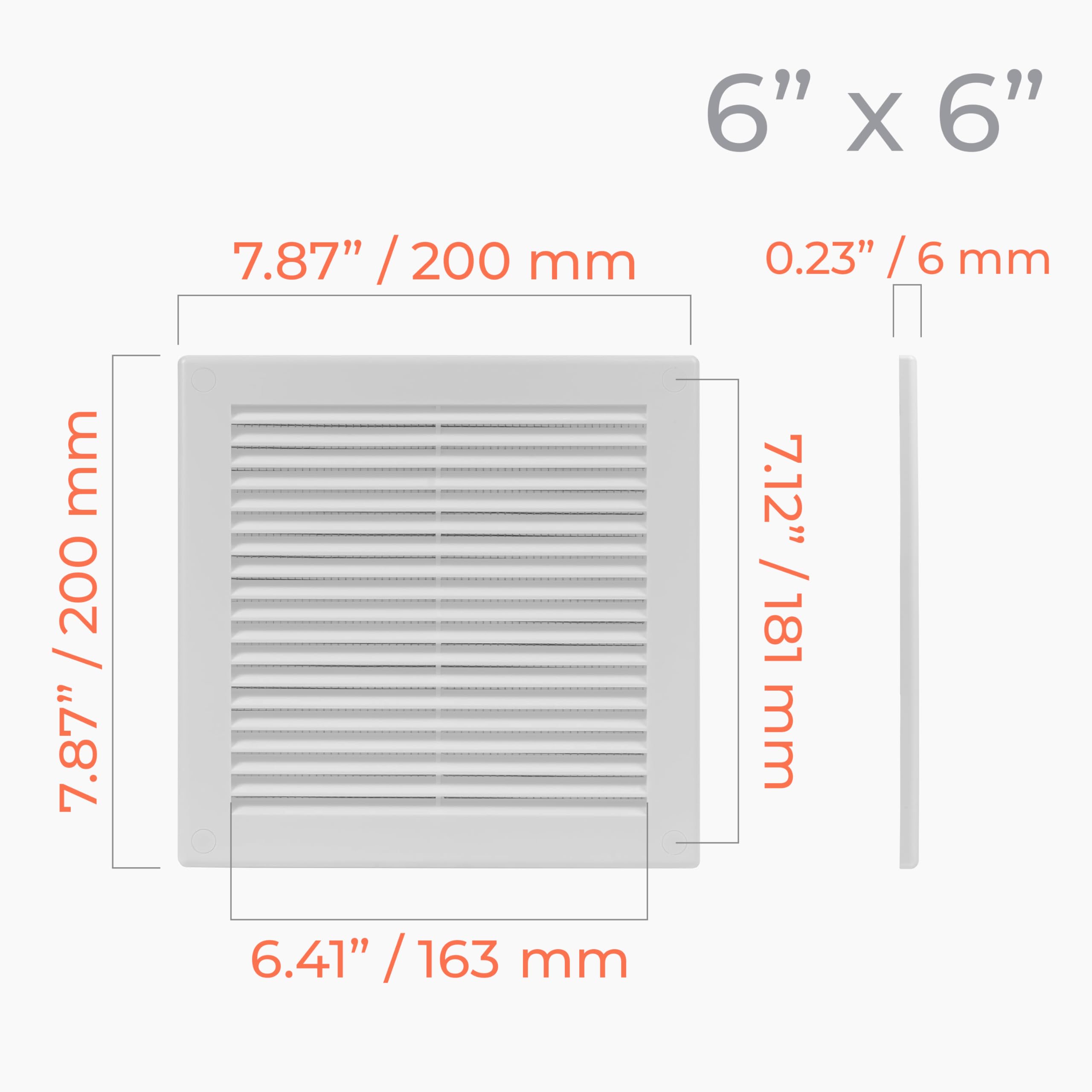 Snapklik.com : HVAC OV 6" X 6" Inch