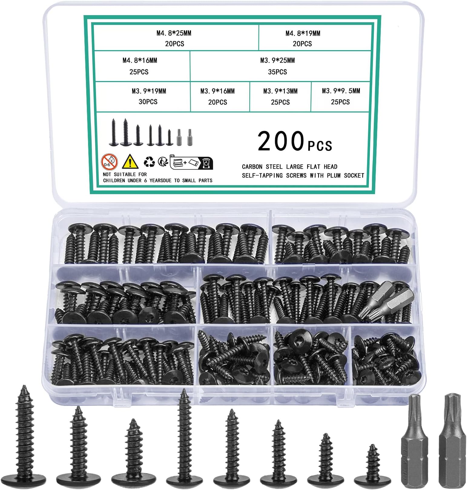 50 PSC Carbon Steel Flat Head Tapping Screw, is Not Easy to Rust, Screw ...