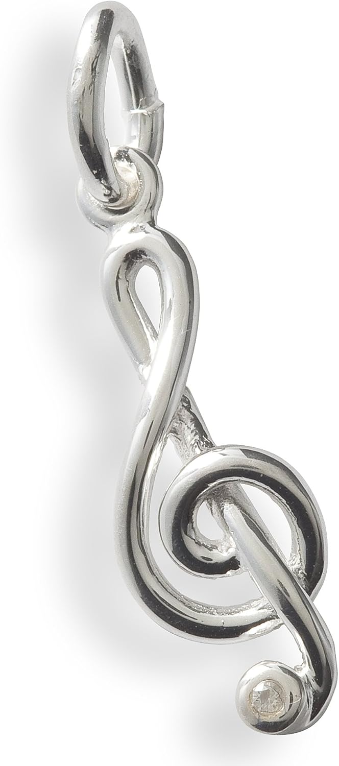 Clé de sol en argent 925 dimension 2 x 0,7 cm pendentif bijou musique ...
