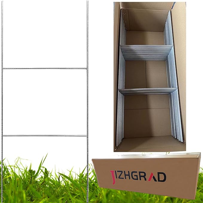 Amazon.com : H Frame Wire Stakes,10 x 24 inch Step-Stakes Heavy Duty ...