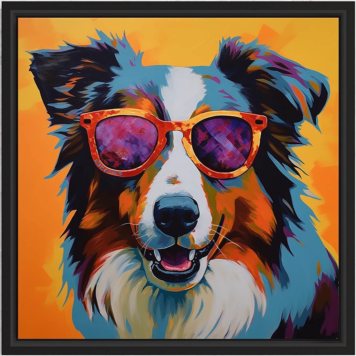 Amazon.com: Australian Shepherd Dog Art Print Poster, Wall art Painting ...