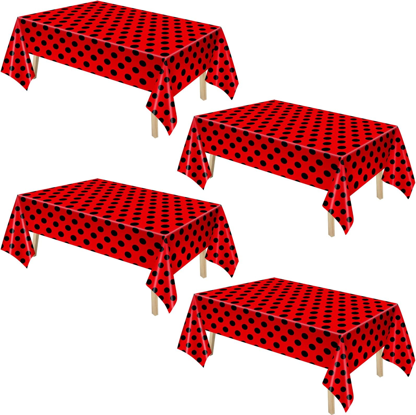 Amazon.com: Creative Converting Ladybug Plastic Table Cover 54" x 108 ...