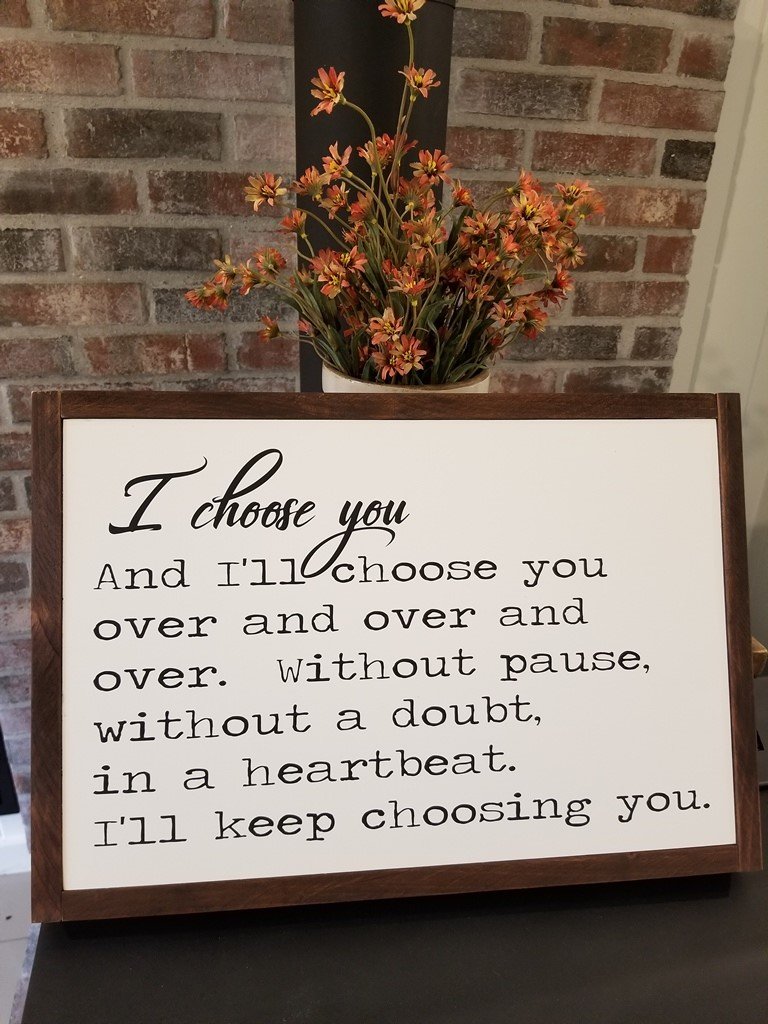 Amazon.com: I Choose You Sign - Farmhouse Decor - Wedding Sign ...