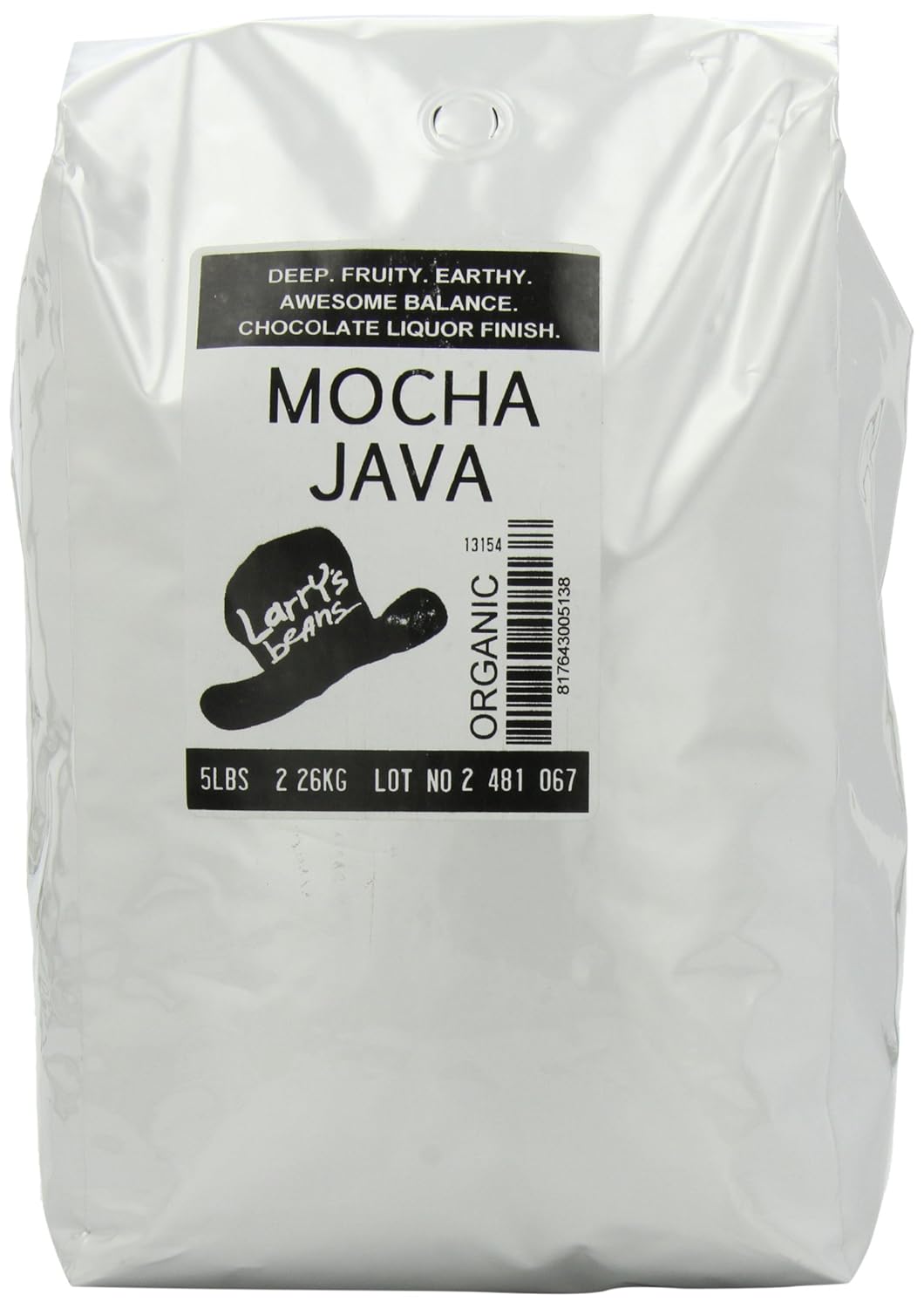 Amazon.com : Larry's Coffee Organic Fair Trade Whole Bean 5 pound pack ...