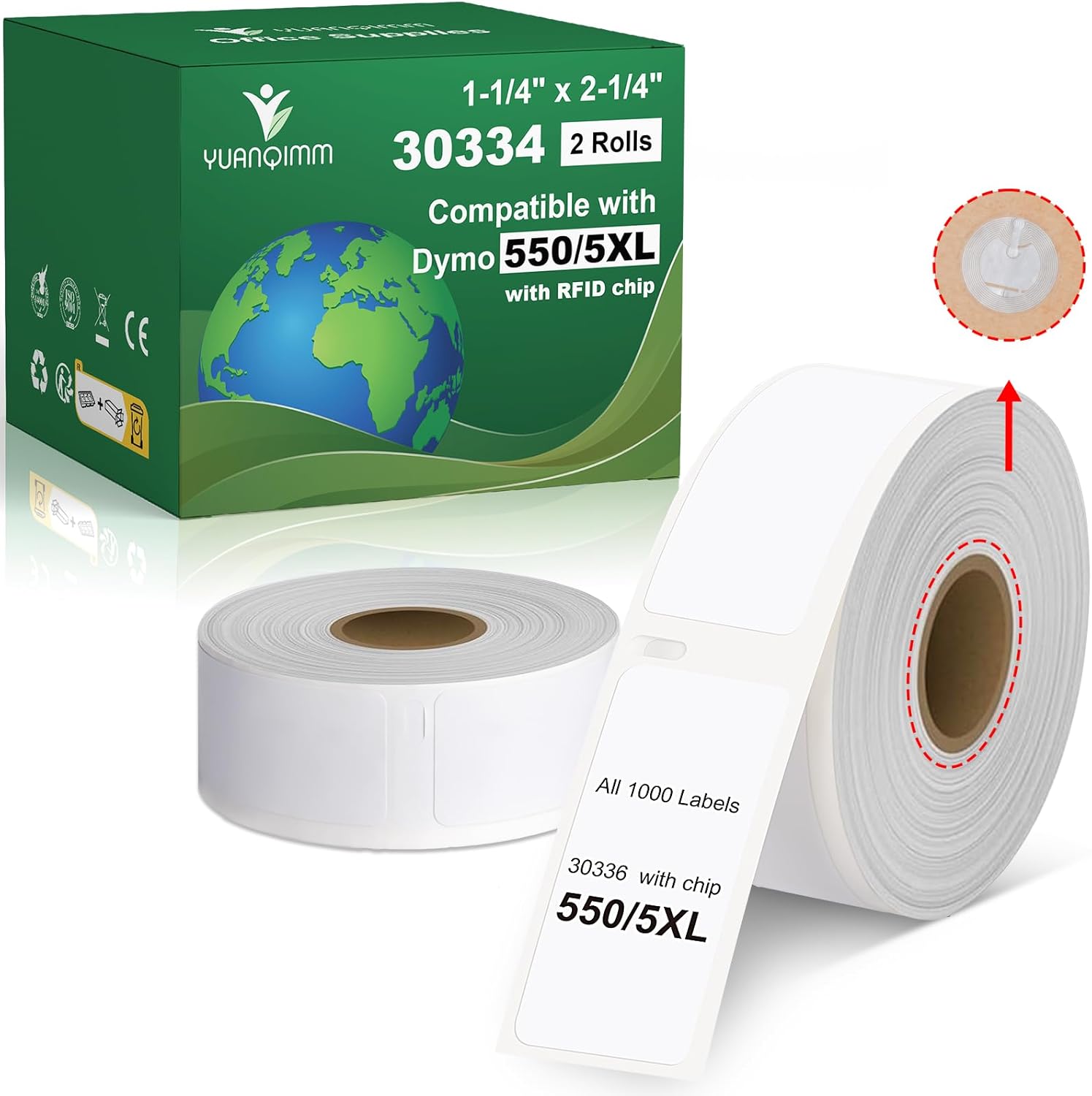 Amazon.com : Yuanqimm 30336 1" x 2-1/8" Compatible for DYMO LabelWriter ...