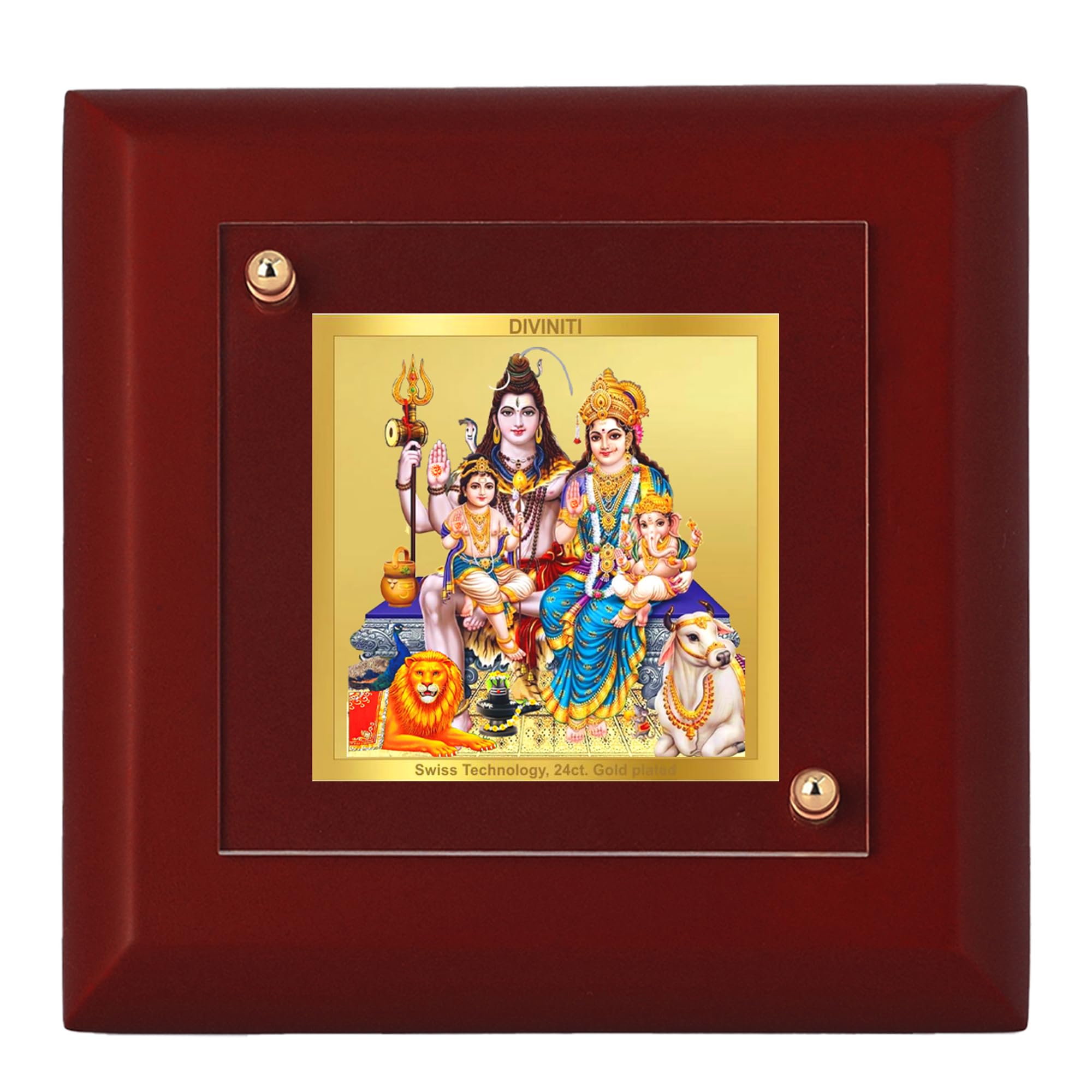 DIVINITI 24K Gold Plated Foil Shiv Parivar Photo Frame For Home Decor ...