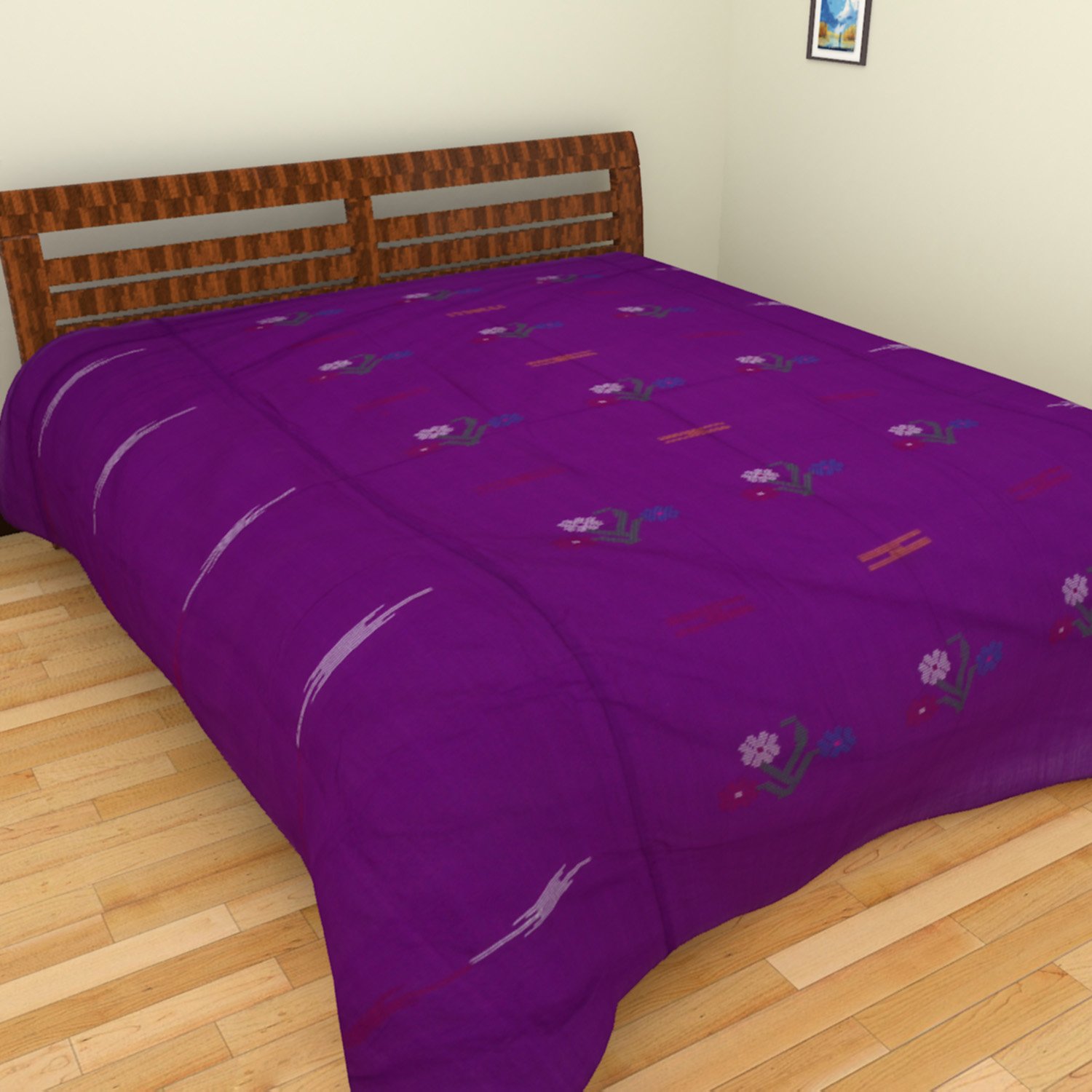 Vispa Premium 100TC Manipuri Bedsheet without Pillow Covers - King ...