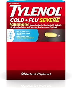 Amazon.com: Tylenol Cold + Flu Severe Medicine Caplets for Cold, Flu ...