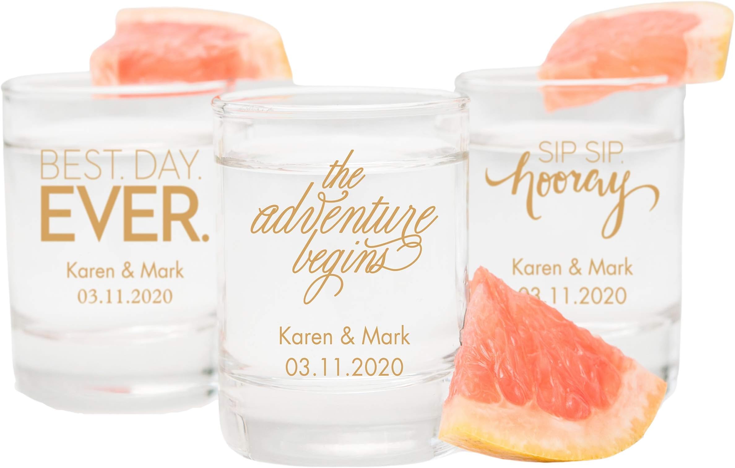 Amazon.com | Personalized Shot Glass Wedding Favors - Custom Engraved ...