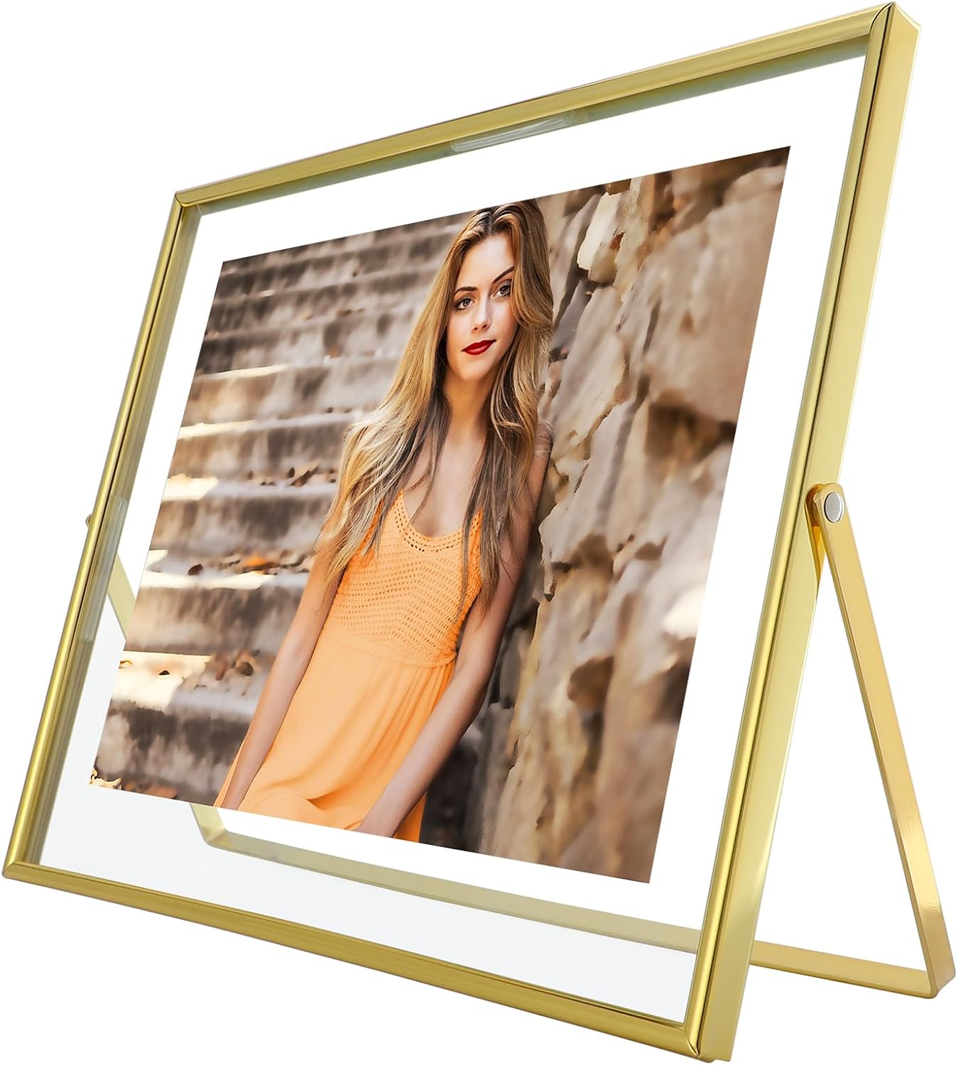 Amazon.com - AhaGo Gold Floating Frame(8"×10", Horizontal), For Picture ...