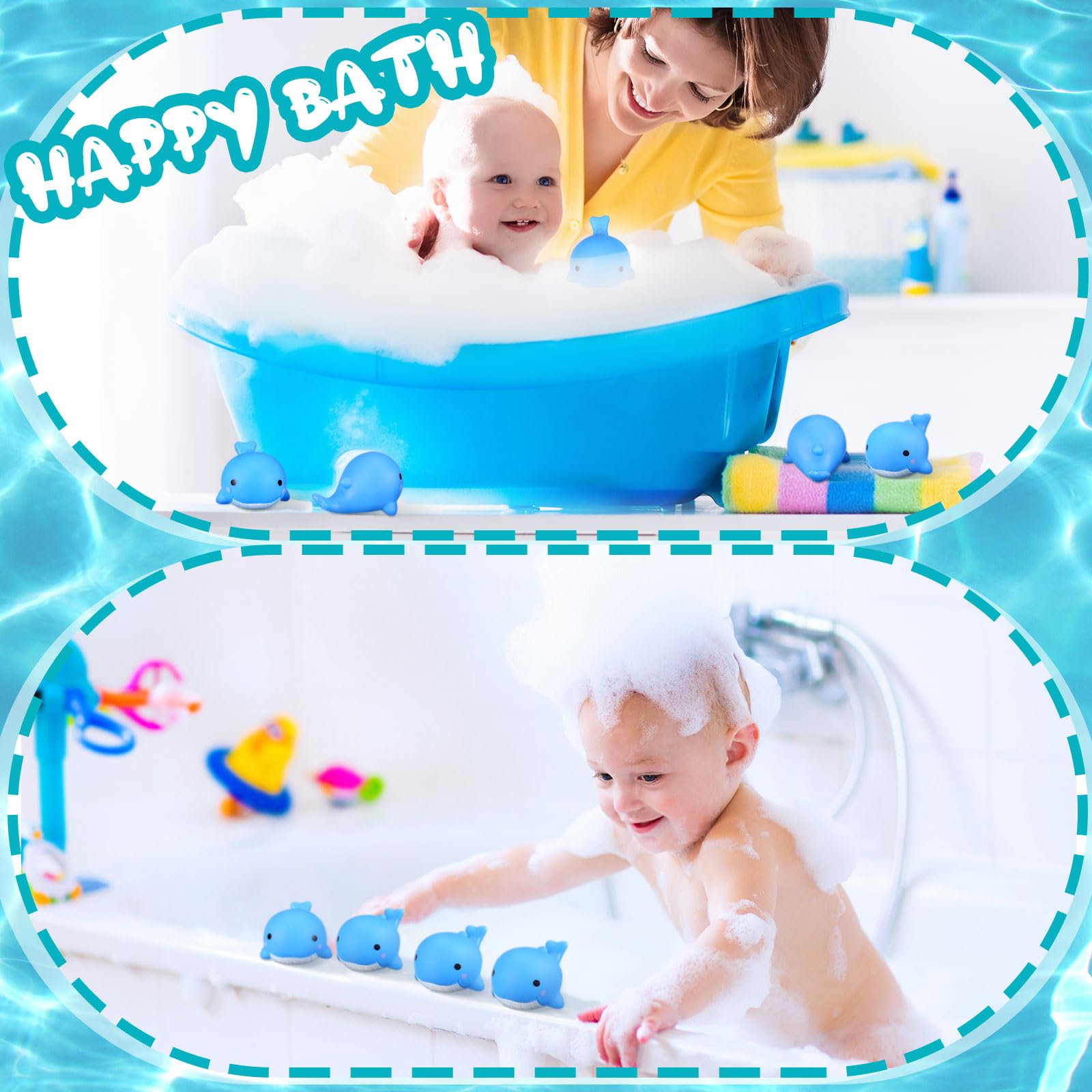 Snapklik.com : 30 Pcs Whale Rubber Bath Toys Glow In The Dark Mini Sea ...