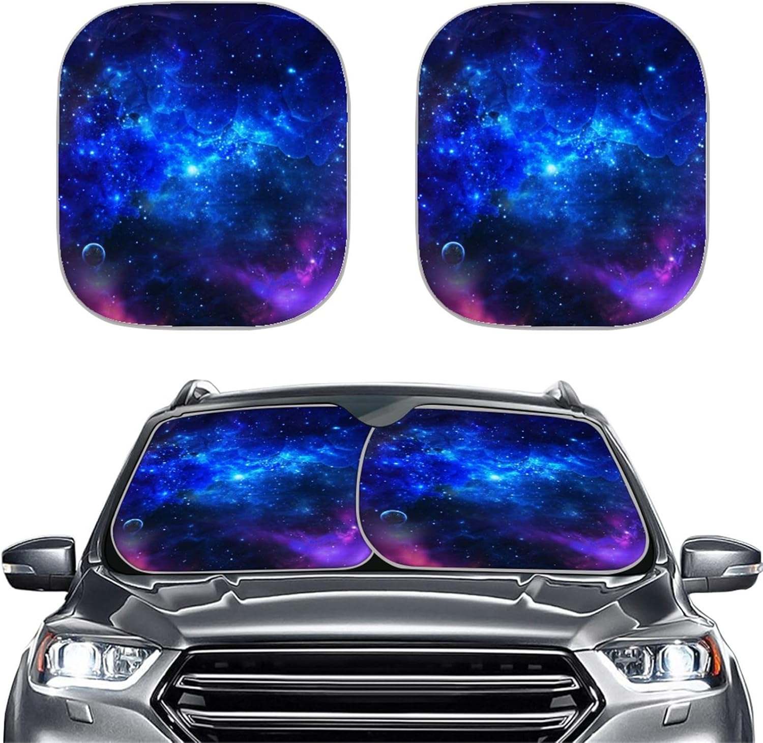 Amazon.com: HUISEFOR Blue Galaxy Print Car Accessories, Universal ...