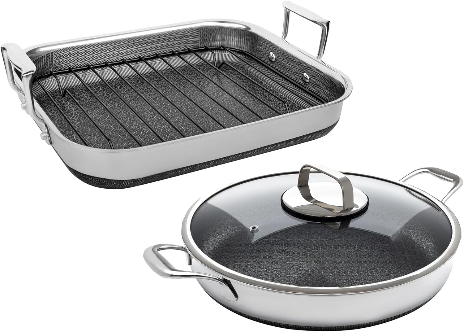 Amazon.com: LIVWELL DiamondClad 4-Piece Hybrid Cookware Set - Kitchen ...