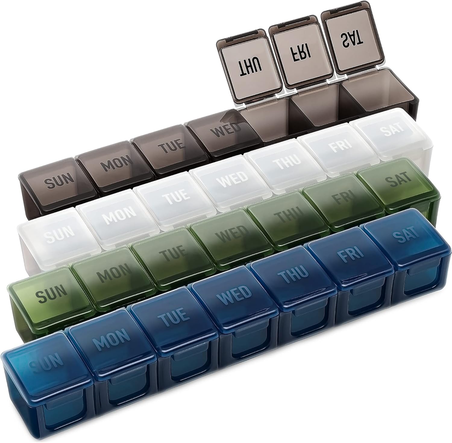 Amazon.com: Hydra Cup [4 Pack] Weekly Pill Organizer & Vitamin Planner ...