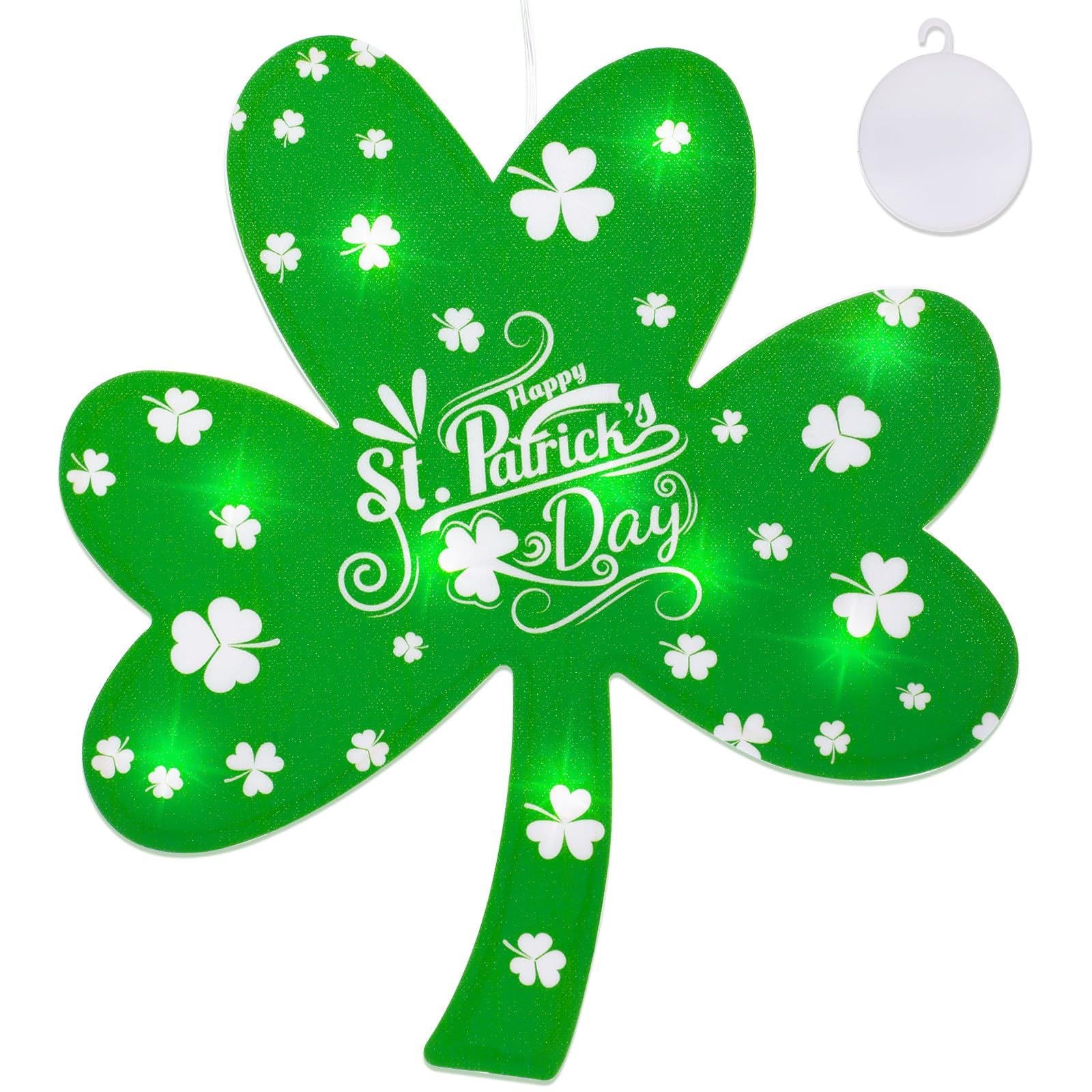 Snapklik.com : 15 Shamrock Lighted Window Decoration Green St Patricks ...
