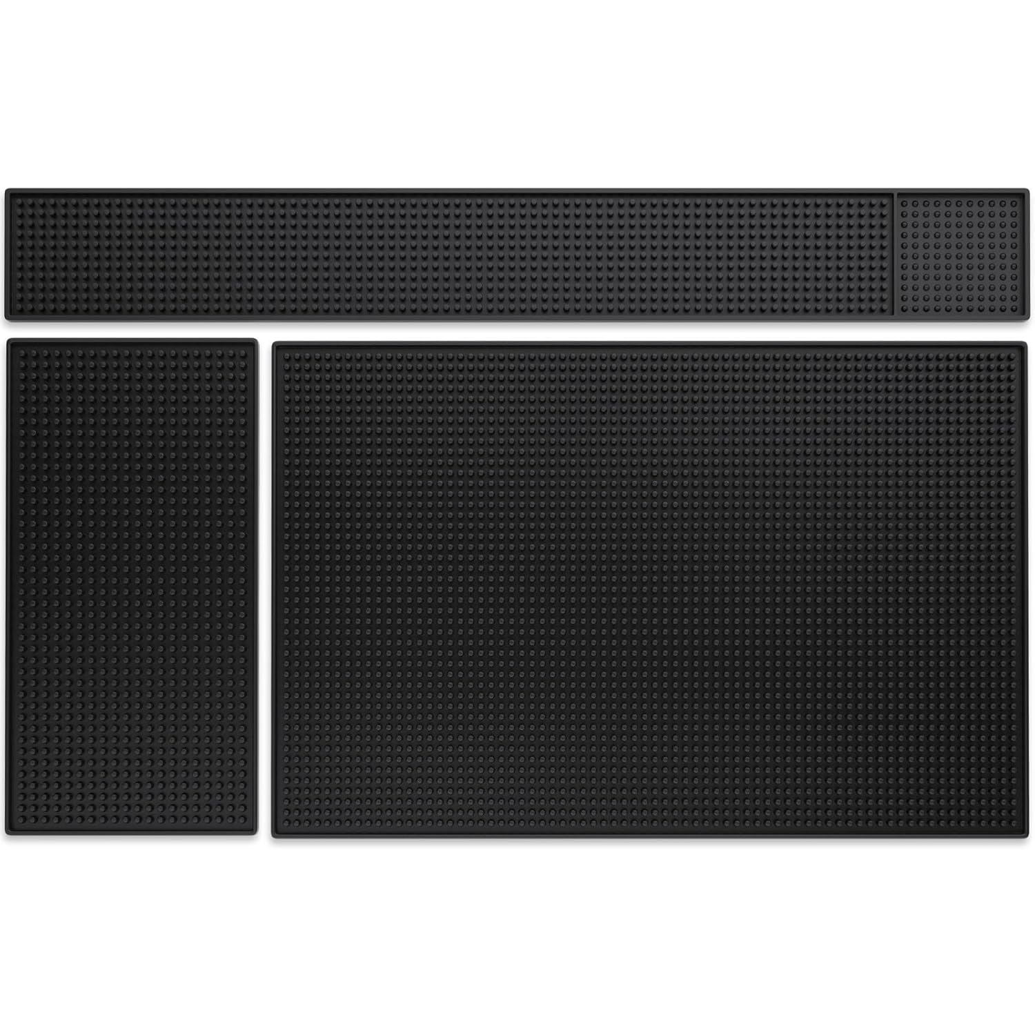 Amazon.com: Noverlife 3PCS Black Rubber Bar Service Spill Mat, Barber ...