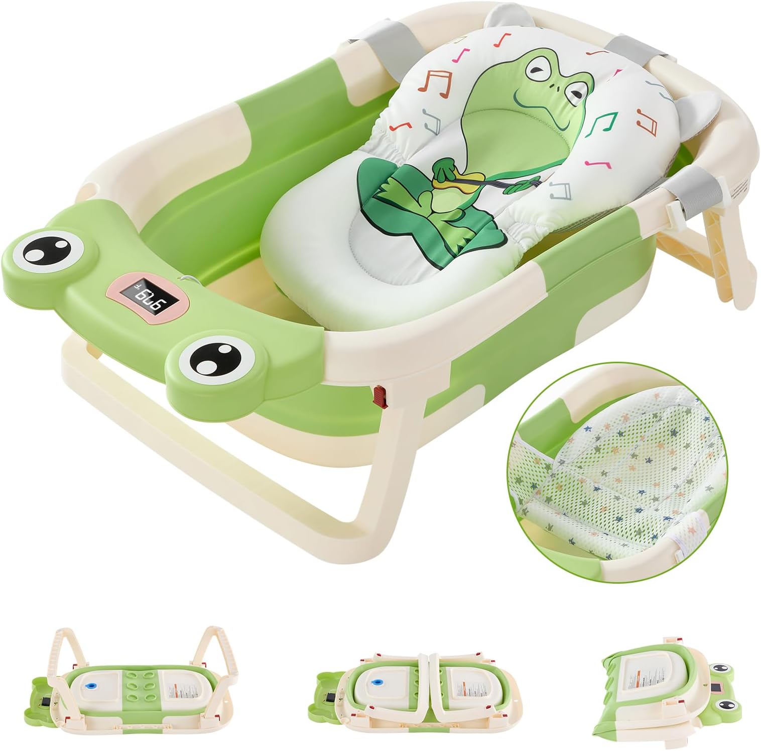 Amazon.com: Foldable Baby Bath Tub for Newborn to Toddler, Infant Baby ...