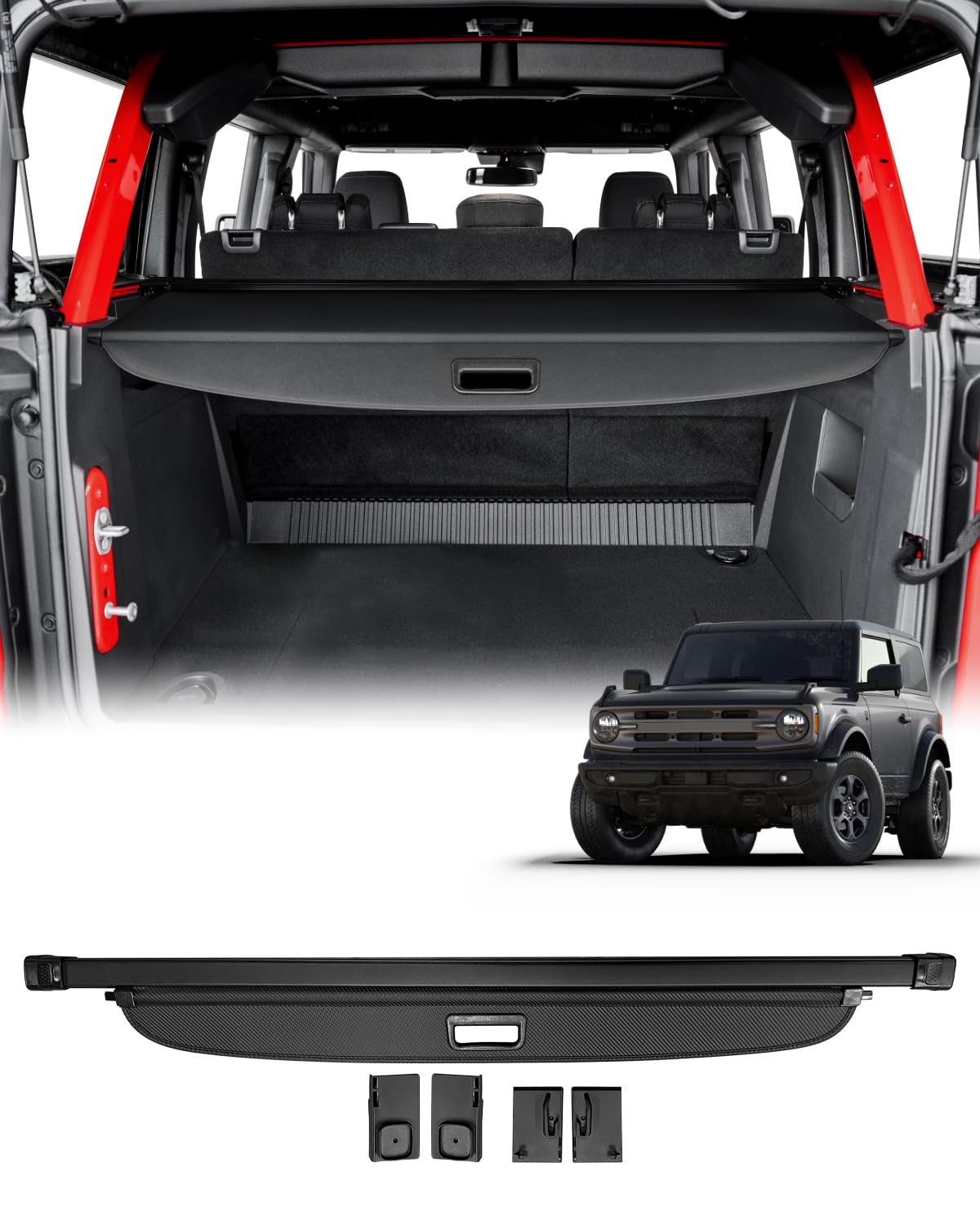 Snapklik.com : Powerty Cargo Cover For 2021-2023 2024 Ford Bronco 4 ...