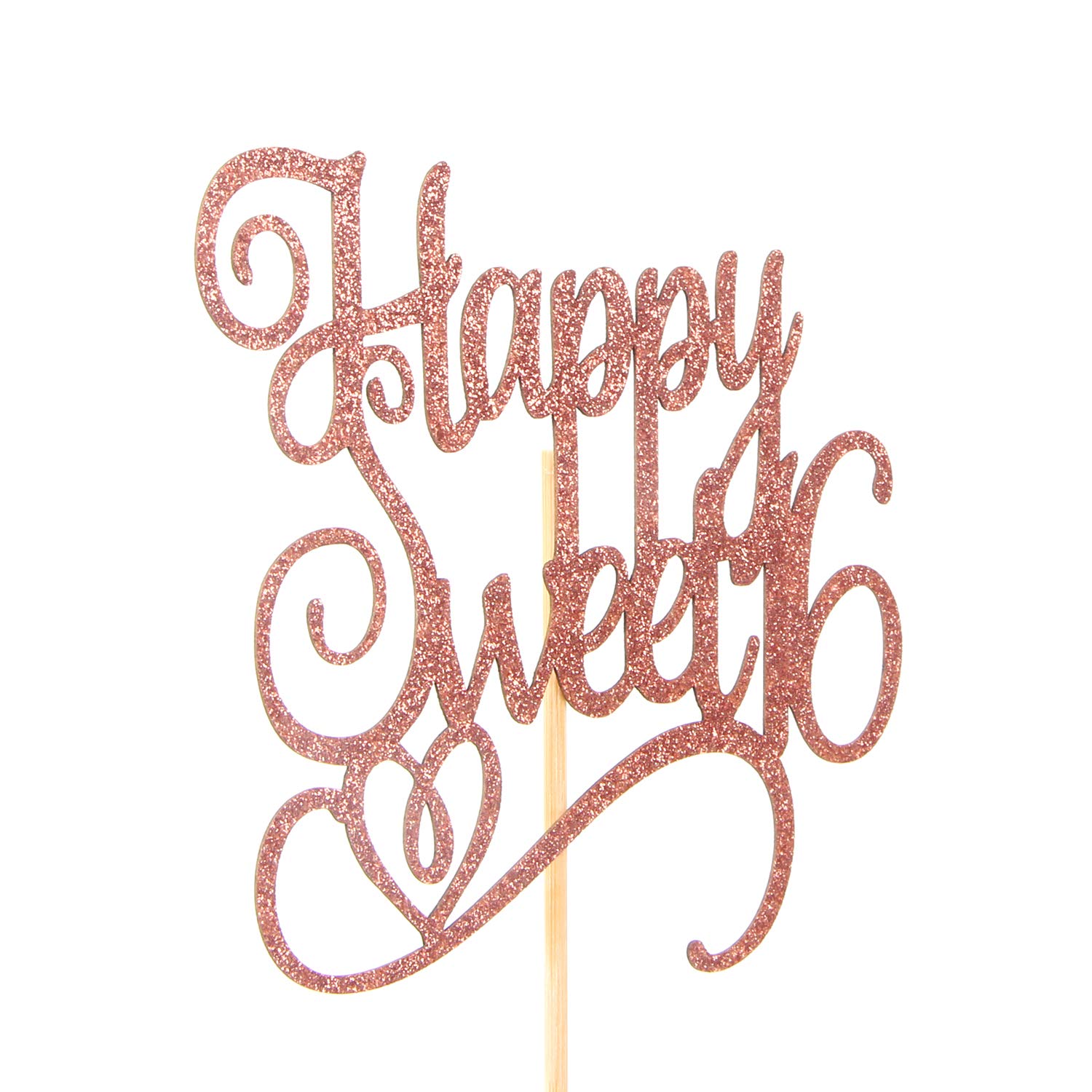 Rose Gold Glitter Happy Sweet 16 Cake Topper 16th Cake Toppers Happy rose-gold-glitter-happy-sweet-16-cake-topper-16th-cake-toppers-happy