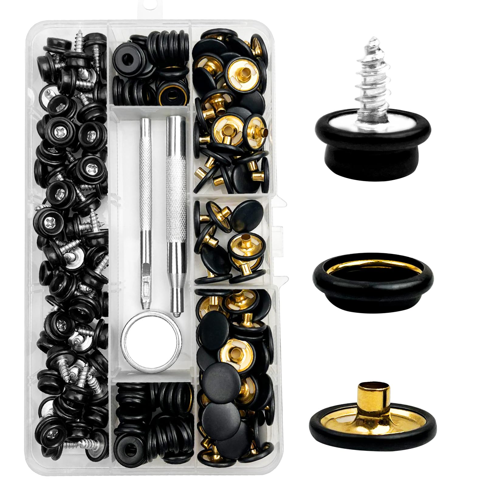 Amazon.com: 150 PCS Canvas Snap Kit, GTAAOY 3/8" Socket Stainless Steel ...