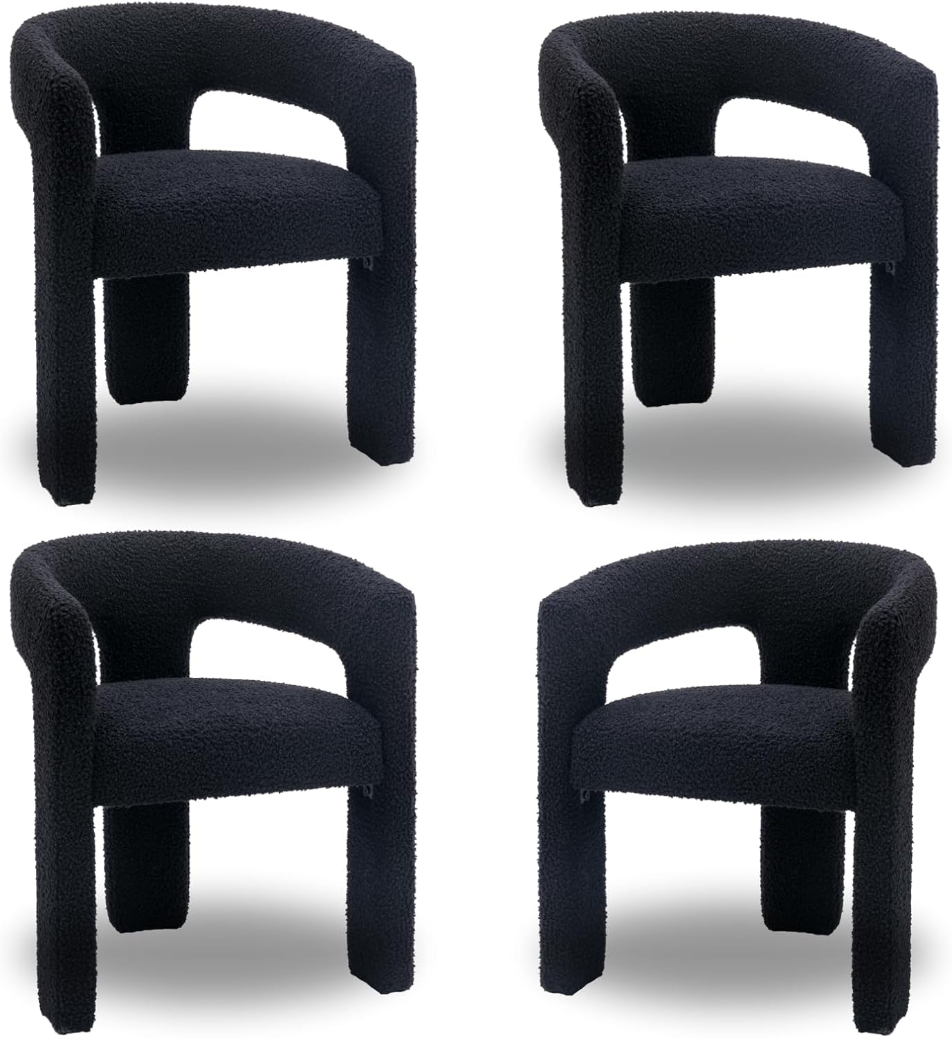 Amazon.com - ZHENGHAO Modern Sherpa Barrel Dining Chair Set of 4 ...