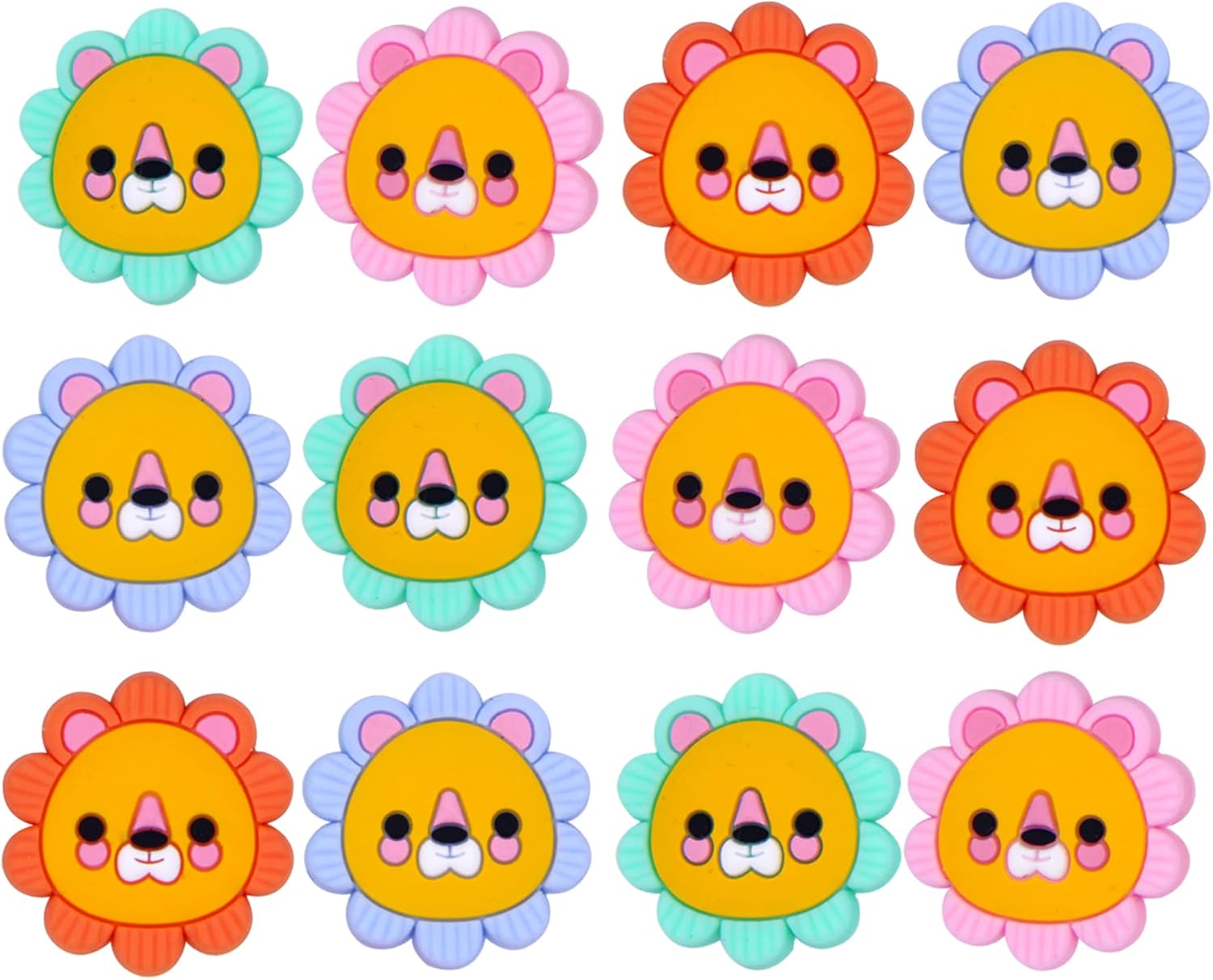 Amazon.com: Silicone Focal Beads, 12 PCS Lion Silicone Beads Silicone ...
