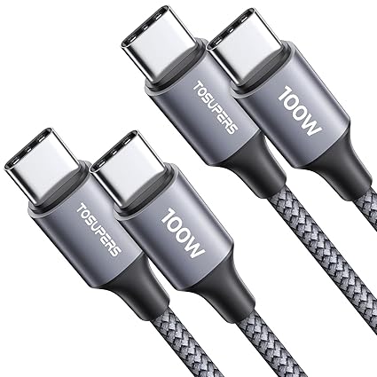 Amazon.com: TOSUPERS 100W USBC to USBC Cable (6ft, 2-Pack), USB C to ...