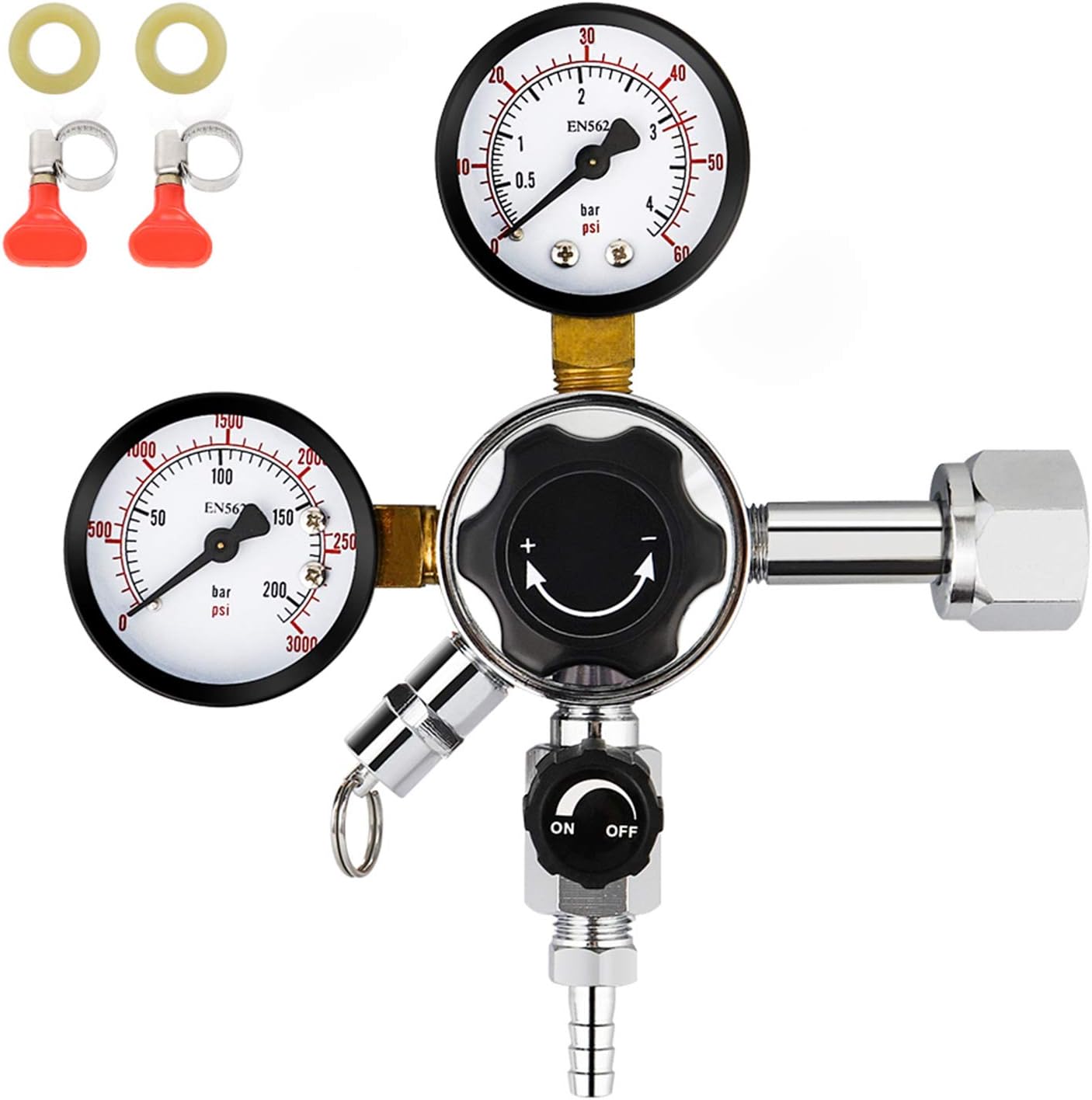 Amazon.com: FERRODAY Dual Gauge Co2 Regulator Beer Kegerator Co2 ...