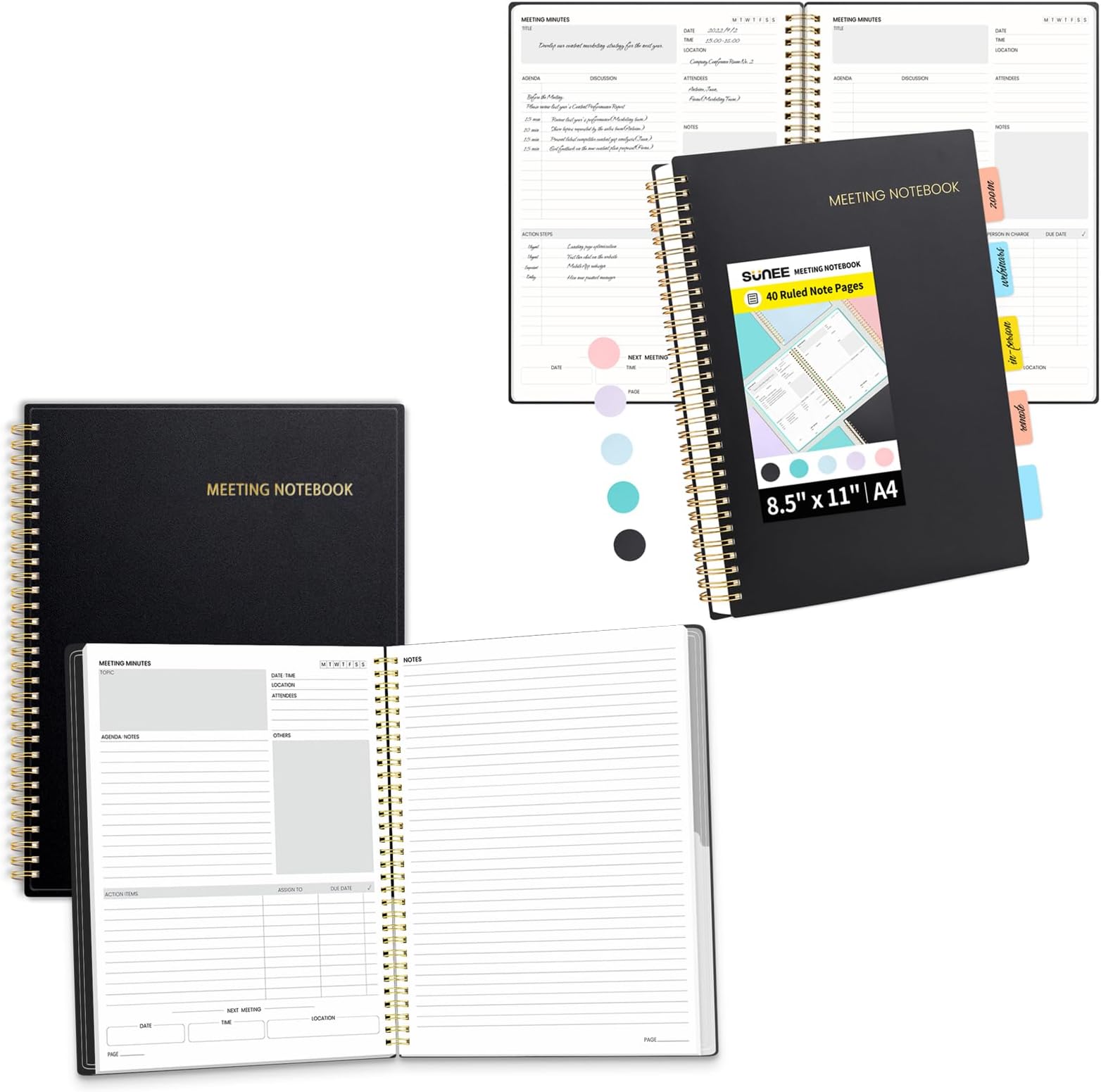 Amazon.com : Half Meeting Half Note Notebook & Meeting Format's ...