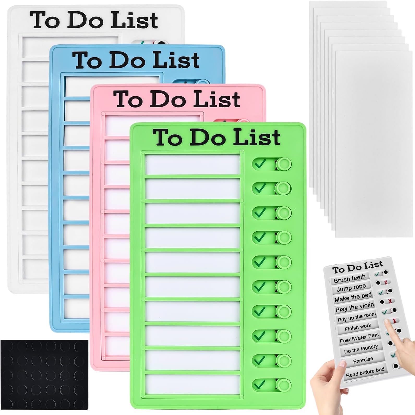 4 Stück To Do List Memo Checklist Boards: Memo Checkliste Tafel Chore ...