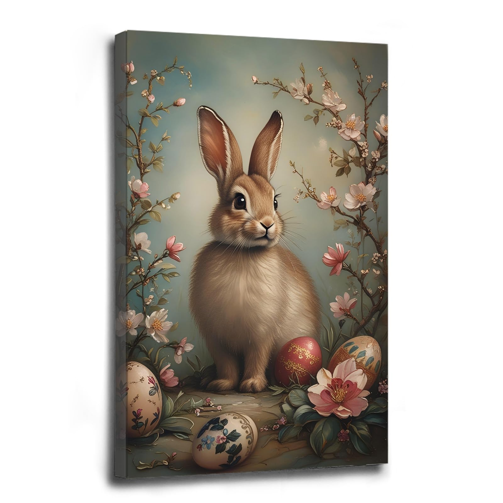 Amazon.com: Rabbit Canvas Wall Art Rabbit Picture Wall Decor Vintage ...