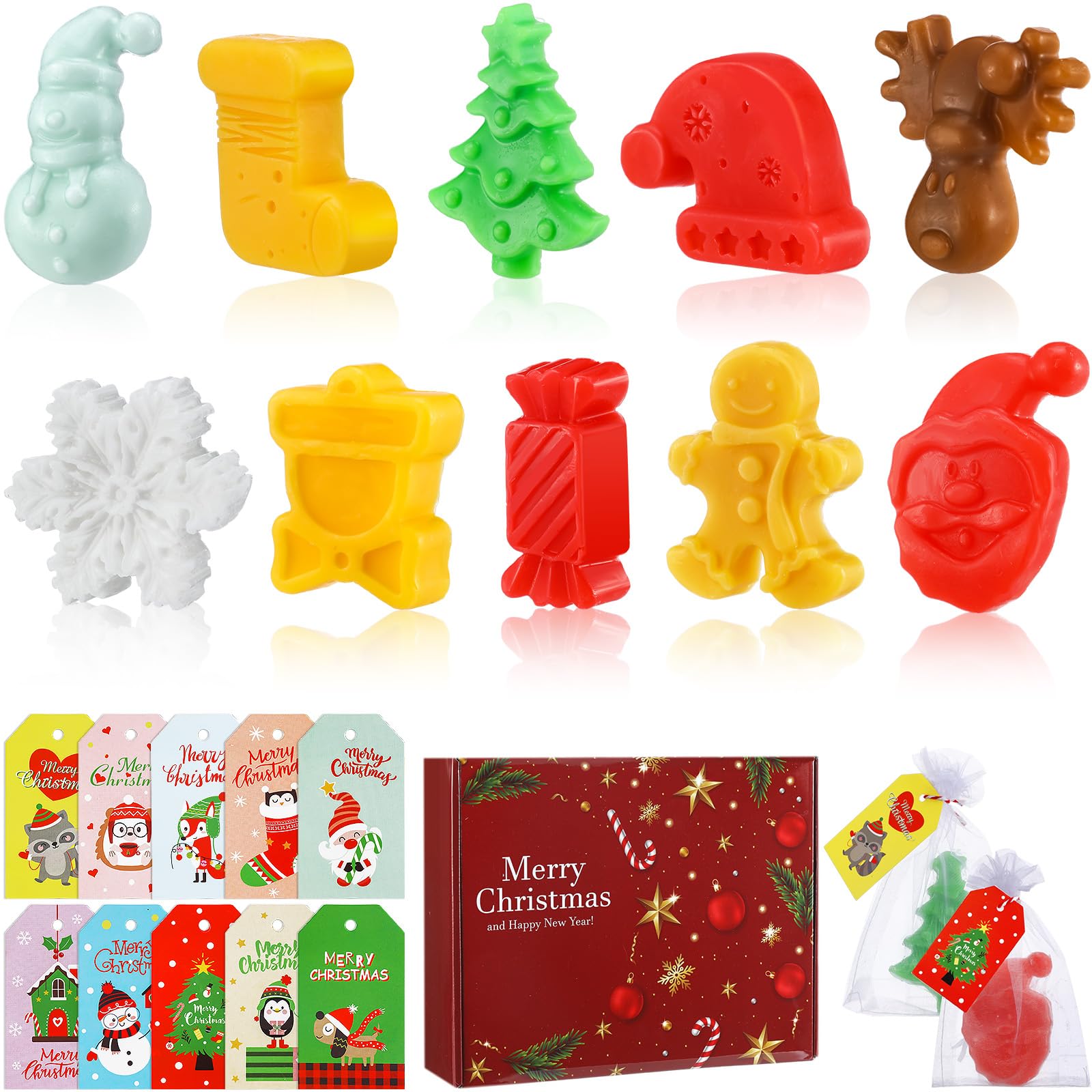 Amazon.com : Dansib 30 Pcs Christmas Soap Bar Gift Decorative Christmas ...