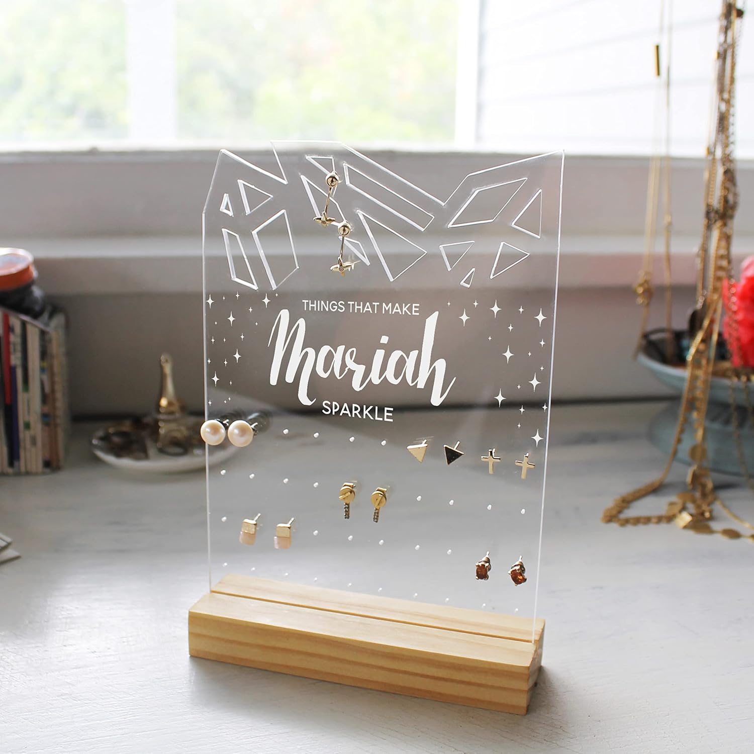 Amazon.com: Personalized Jewelry Display, Girls Room Decor, Earring ...