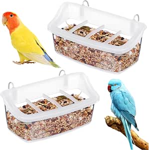 Amazon.com: TOVINANNA 2pcs Plastic Bird Feeders Transparent Hanging ...