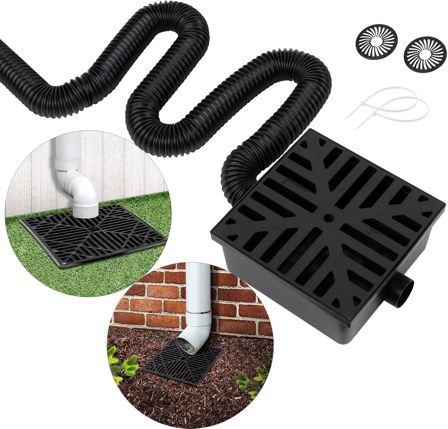 UNI-DRAIN Catch Basin Downspout Extender, Gutter Downspout with ...