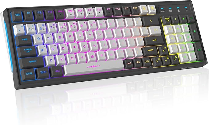 Amazon.com: MageGee 96 Keys Wireless Keyboard,V520 RGB Backlit USB ...