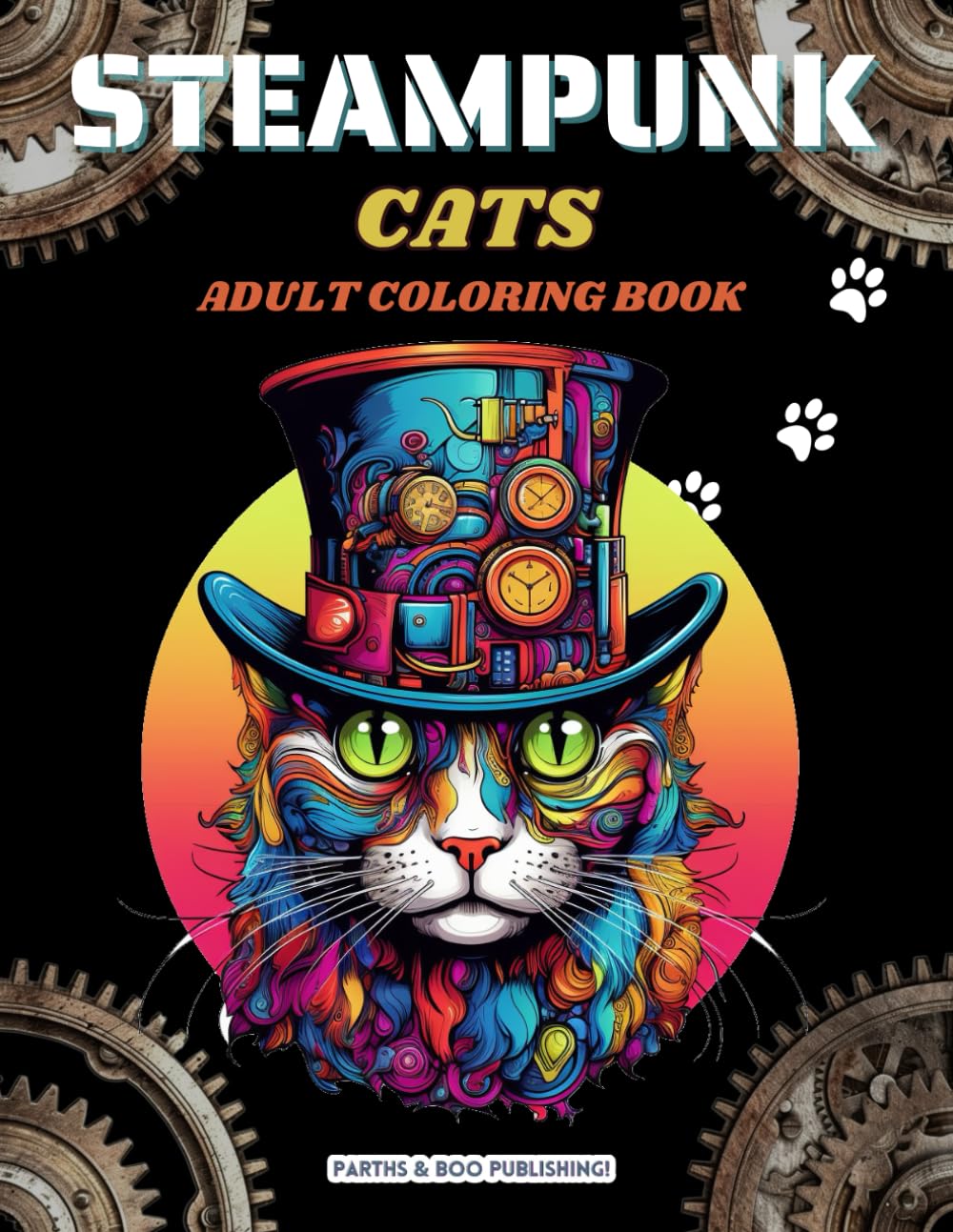 Amazon.com: Steampunk Cats: Steampunk Coloring Book for Adults With 40 ...
