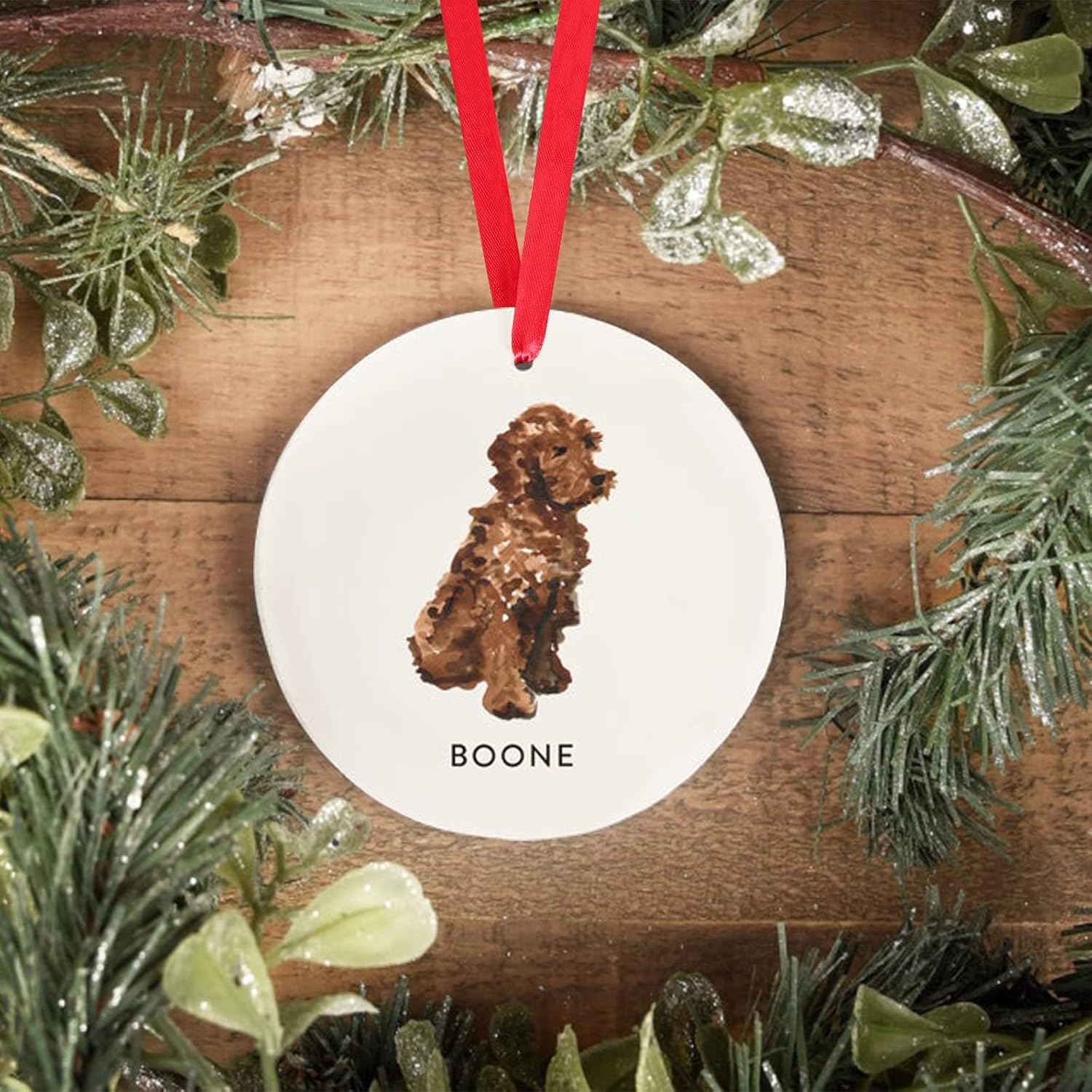 Amazon.com: Zmoicky Custom Chocolate Brown Labradoodle Personalized Dog ...