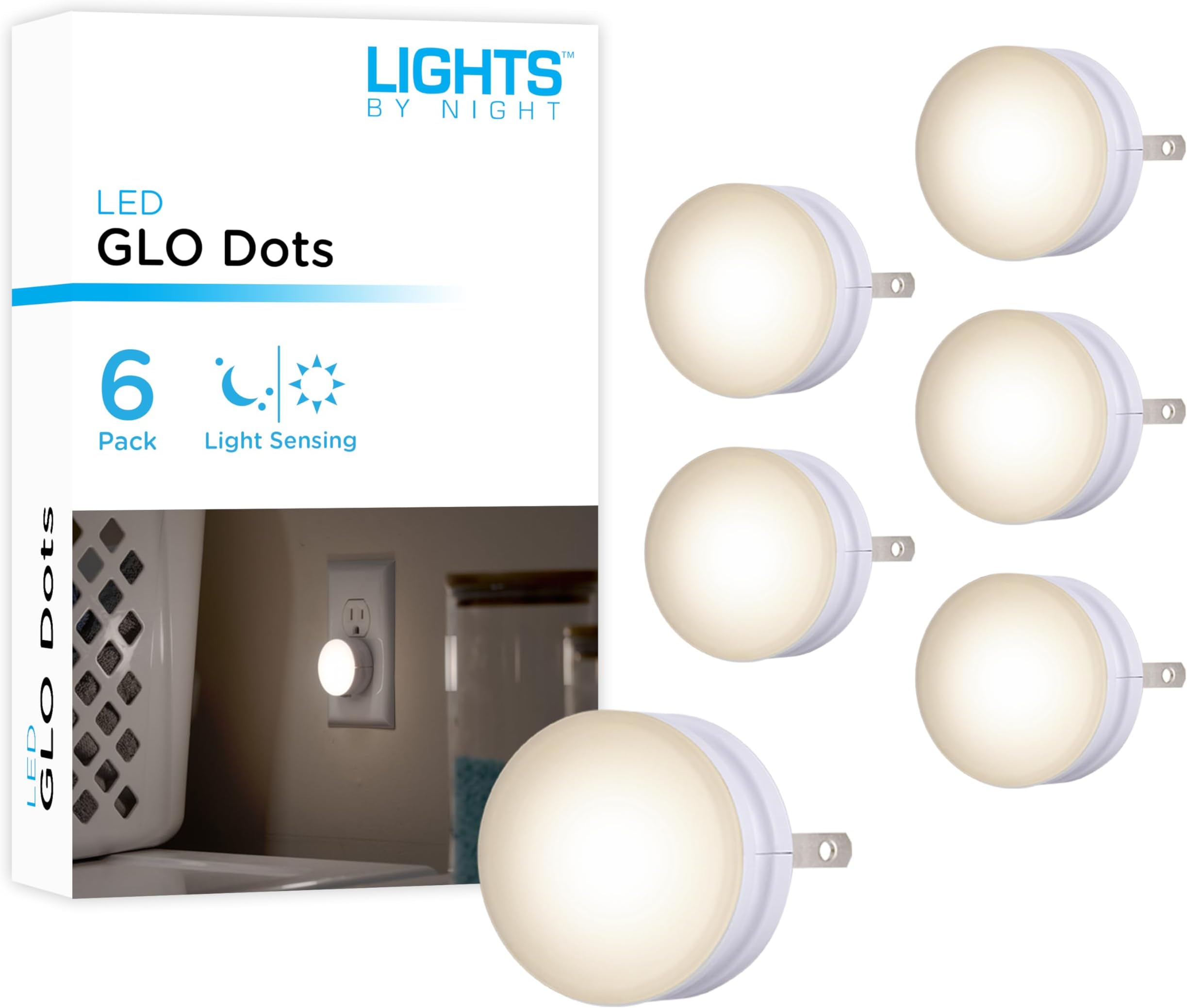 Amazon.com: Lights By Night Mini LED Night Light, Plug-In, Dusk to Dawn ...