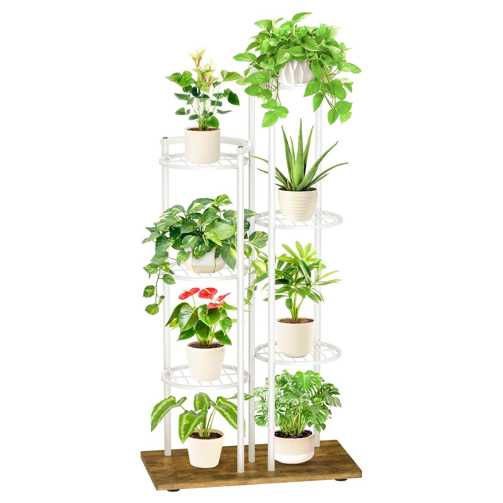 Amazon.com: FLMOUTN 7 Tier 8 Potted Metal Tall Plant Stand Indoor ...