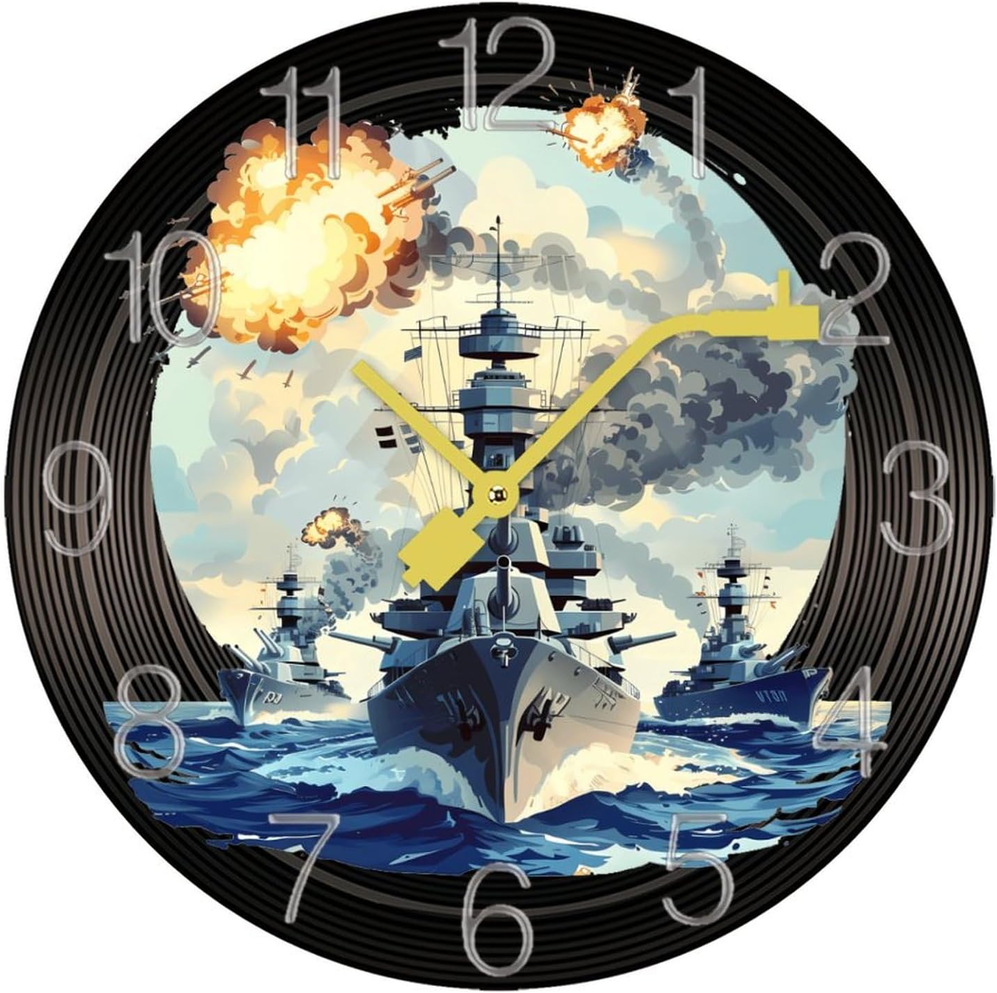 Amazon.com: WW2 Warship Battleship Cruisers Naval Fleet Wall Clock ...
