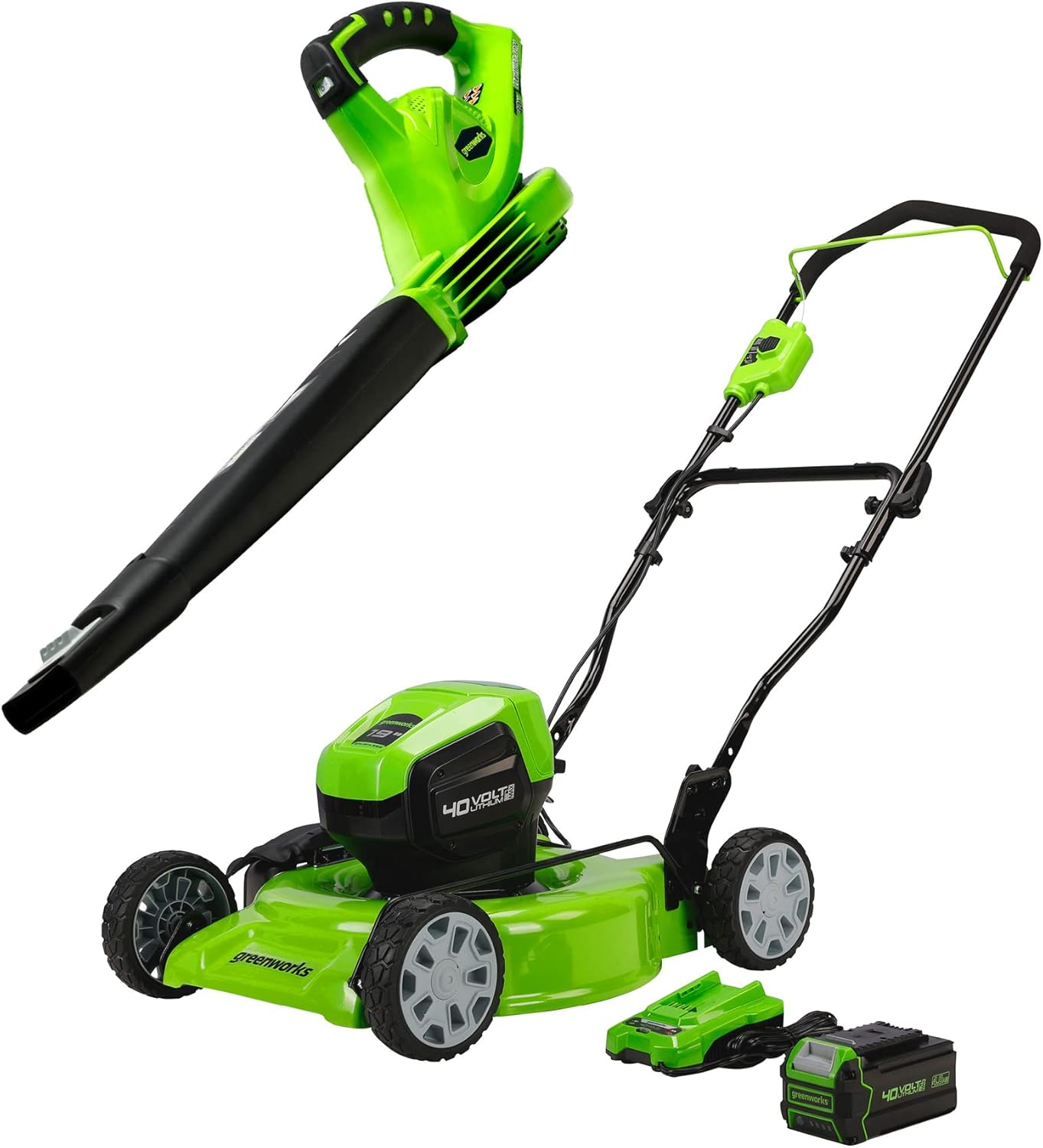 Amazon.com: Greenworks 40V 19" Brushless Cordless Electric Lawn Mower ...