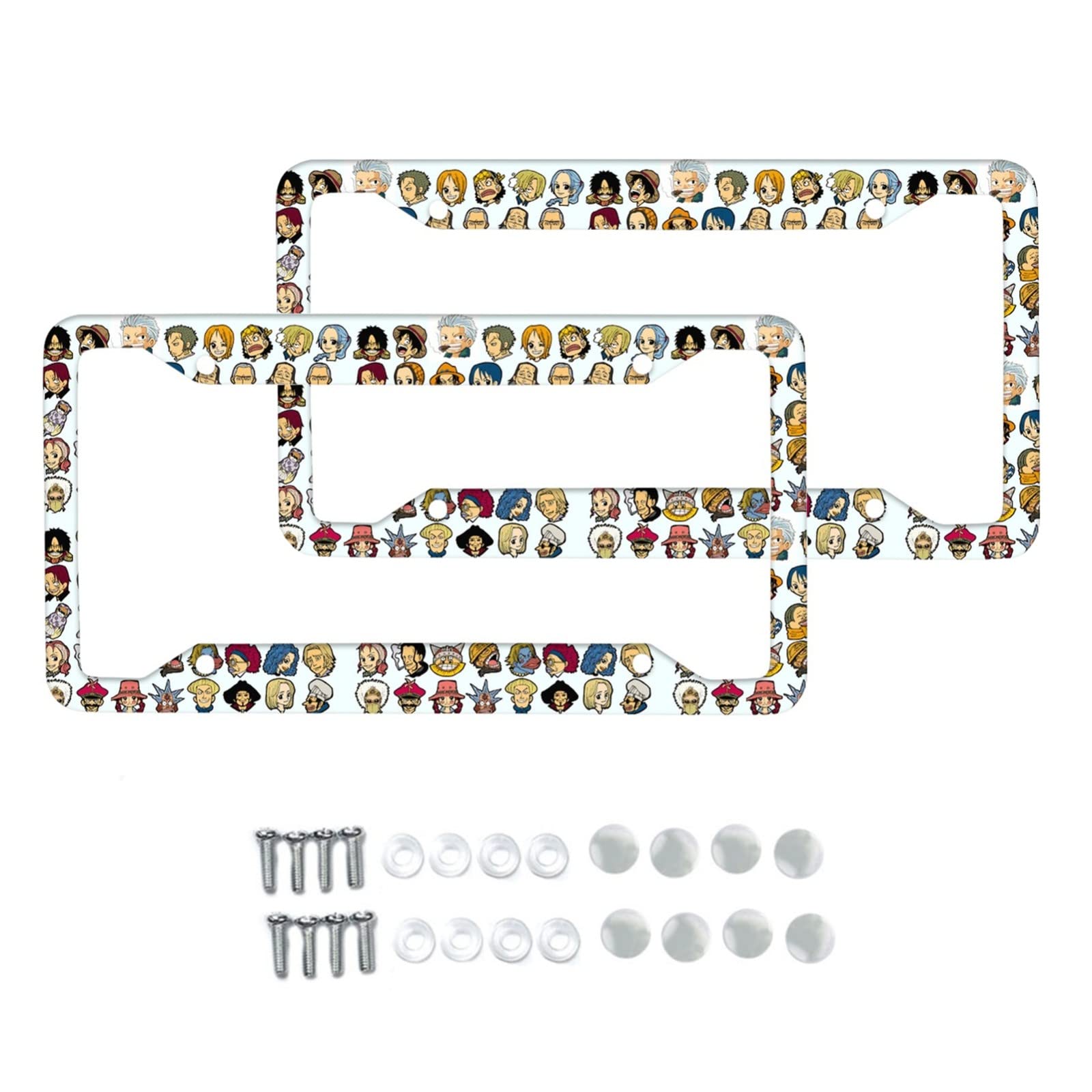 Amazon.com: Anime License Plate Frame 2 Pcs Set Cartoon License Plate ...