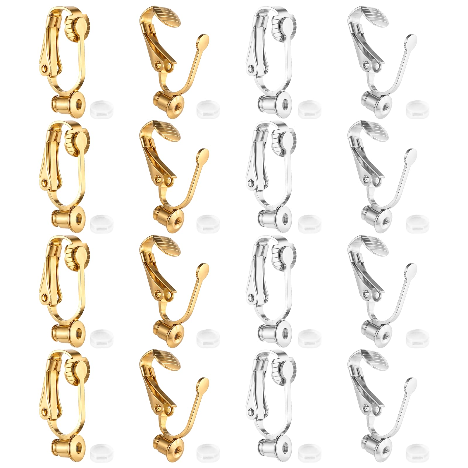 Amazon.com: 8 Pairs Earring Clip Backs Clip-On Earring Converter ...