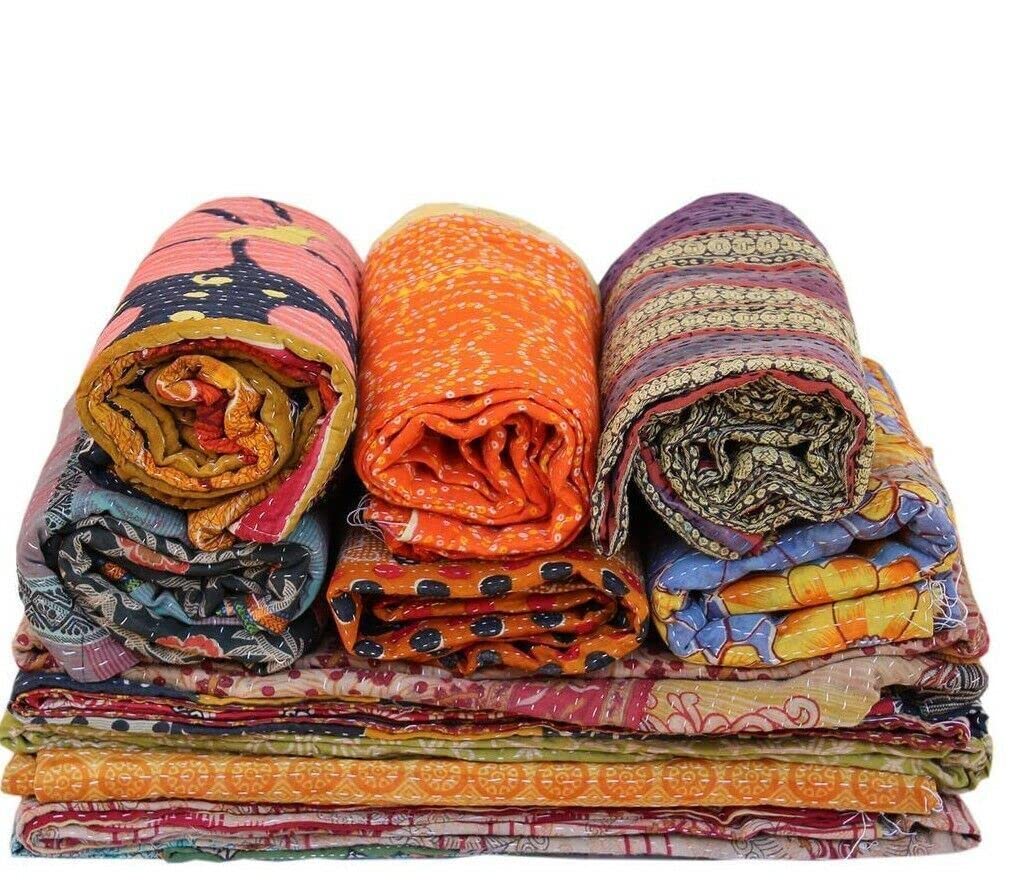 Buy Vintage Handmade Kantha Quilts Indian Tribal Kantha Cotton Bed ...