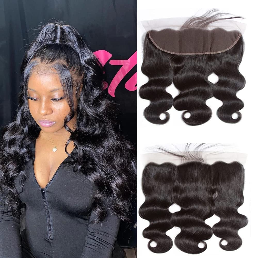 Amazon.com : Body Wave Frontal 13x4 HD Transparent Lace Frontal Closure ...