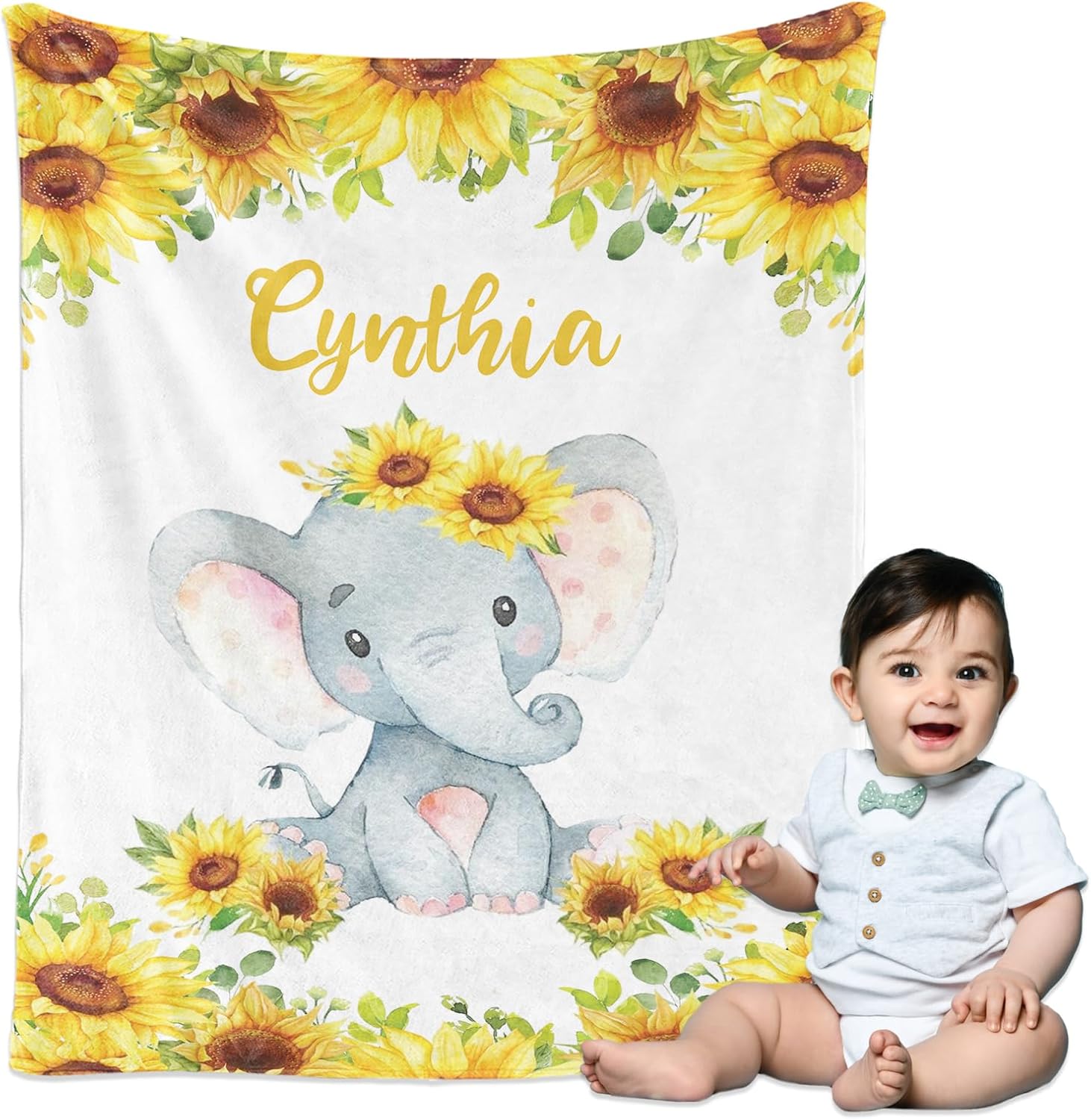 Amazon.com: Personalized Baby Blanket with Name, Custom Baby Blankets ...