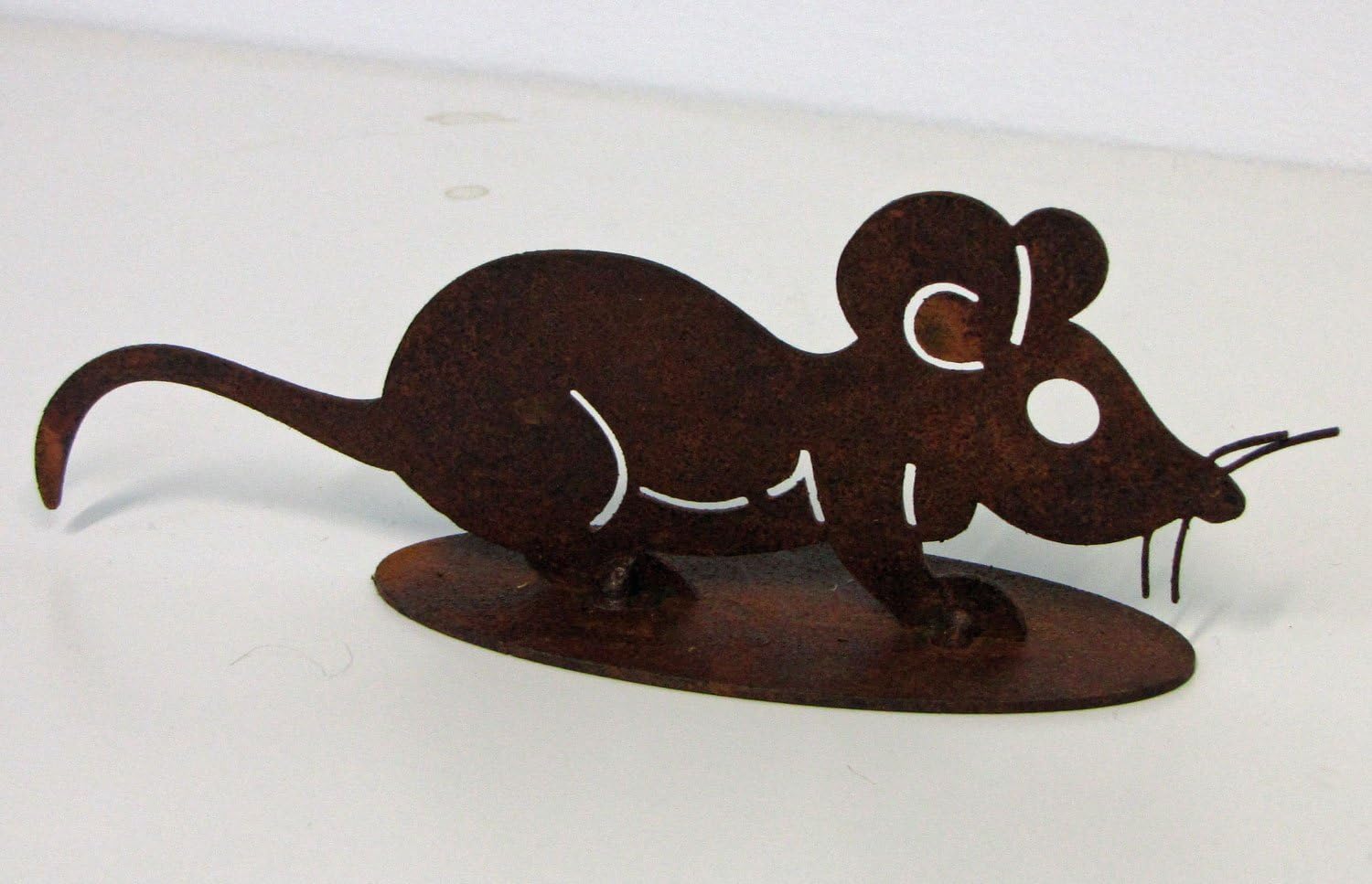 Amazon.de: Maus auf Platte Edelrost Metall H 5,5 cm cm Dekofigur Skulptur