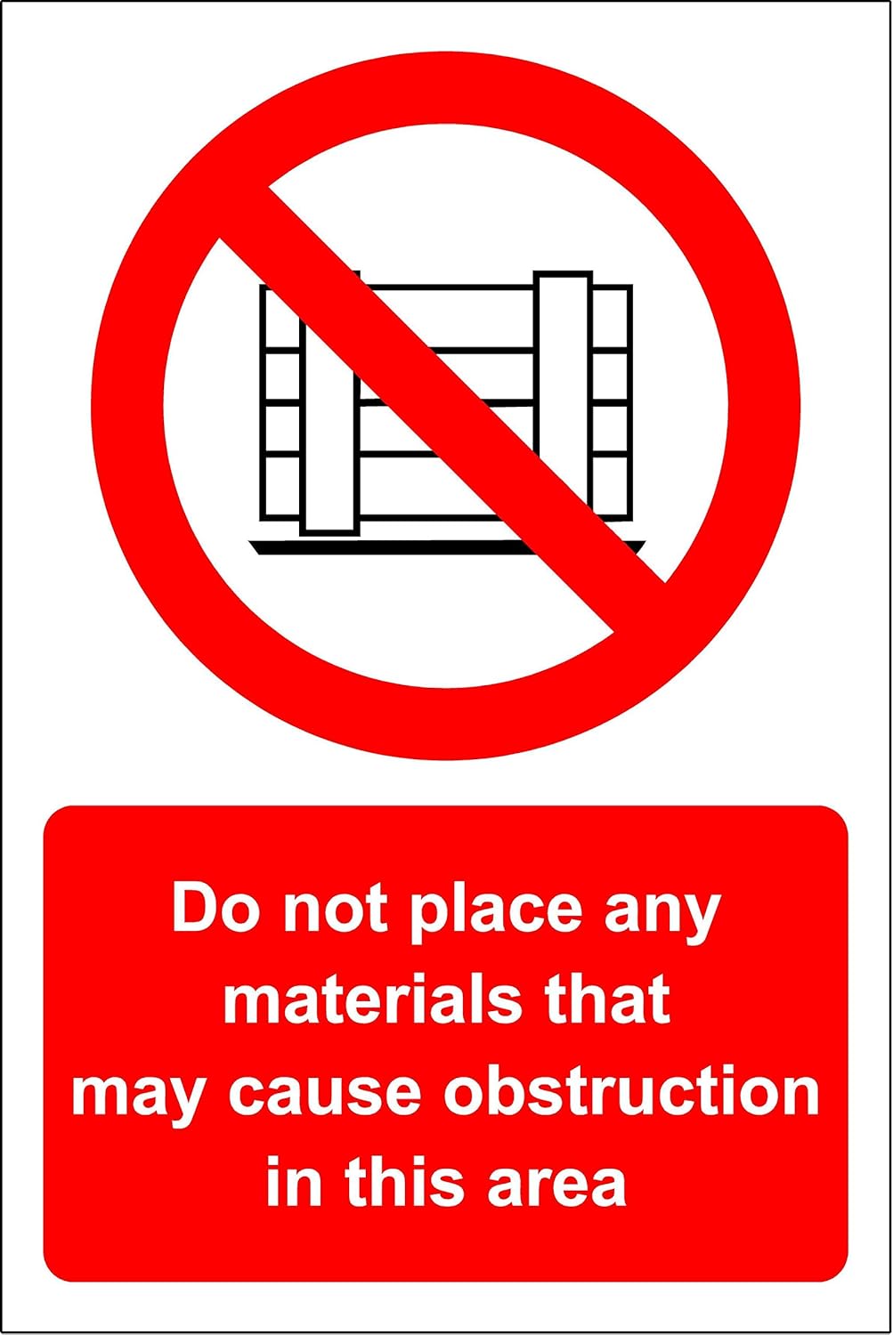 Do not place any materials that may cause obstruction in this area ...